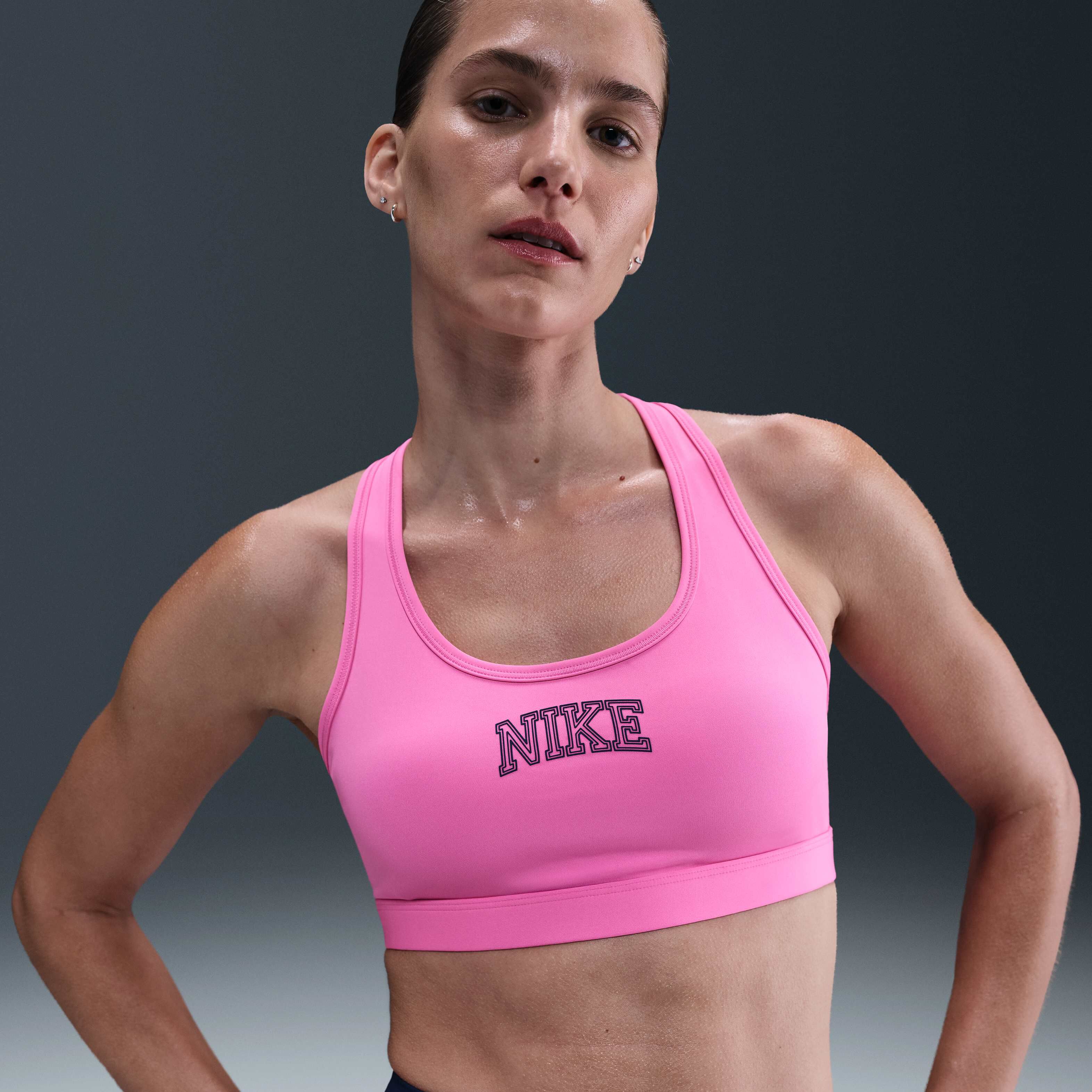 Buy Nike Swoosh Medium-Support Women's Padded Sports Bra - Playful Pink ...