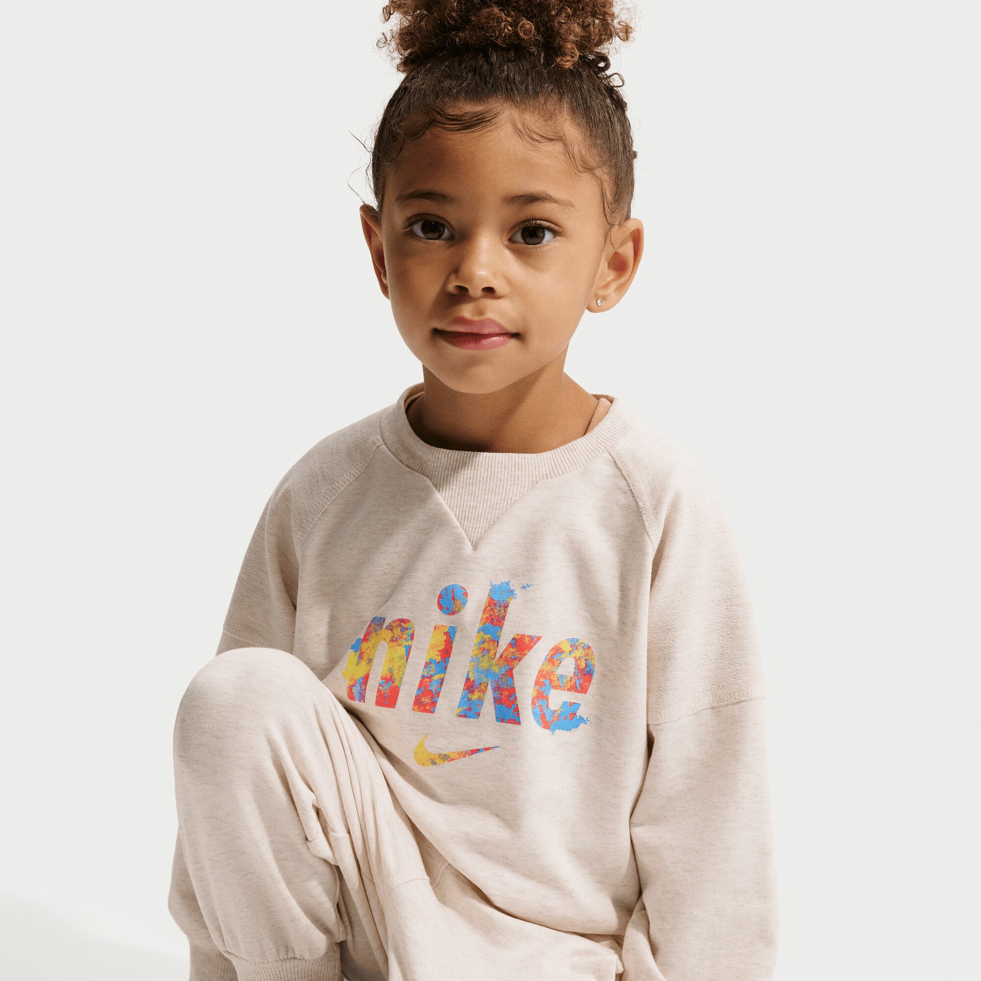 Buy Nike E1D1 Toddler French Terry 2-Piece Graphic Crew Set - Pale ...