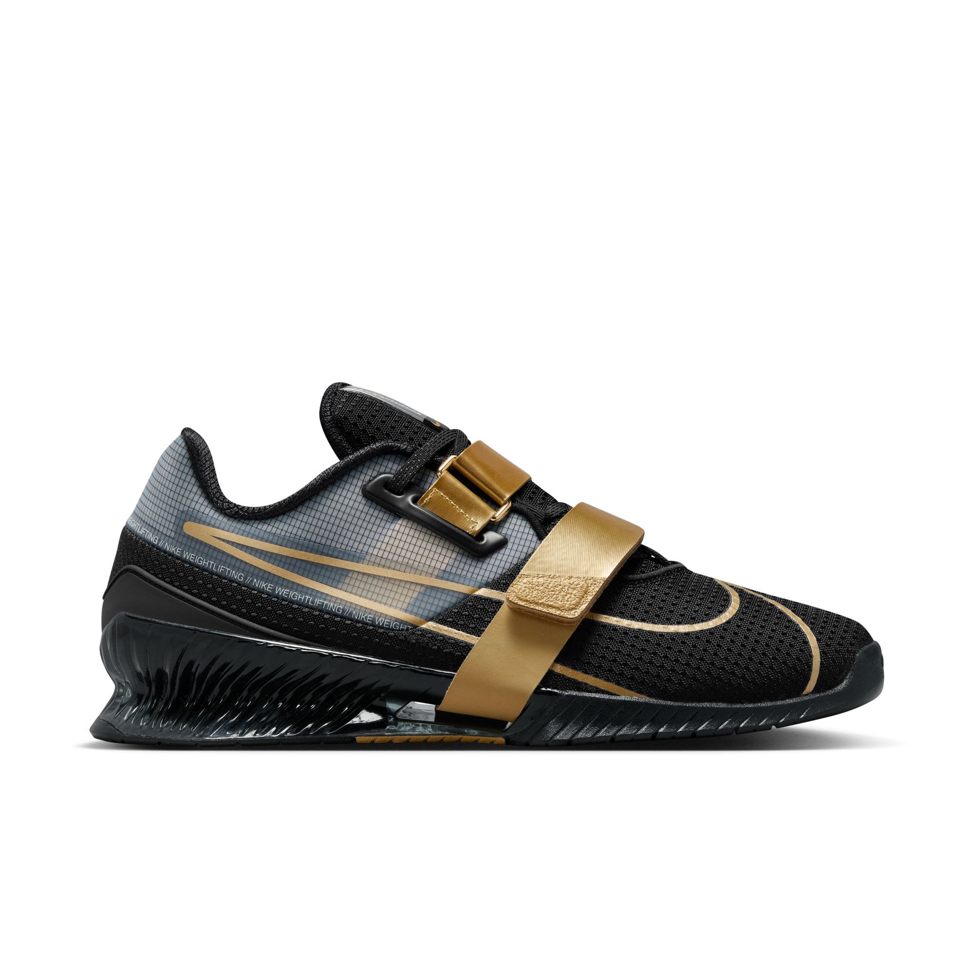 Buy Nike Romaleos 4 Weightlifting Shoes - Black/Metallic Gold-Metallic ...
