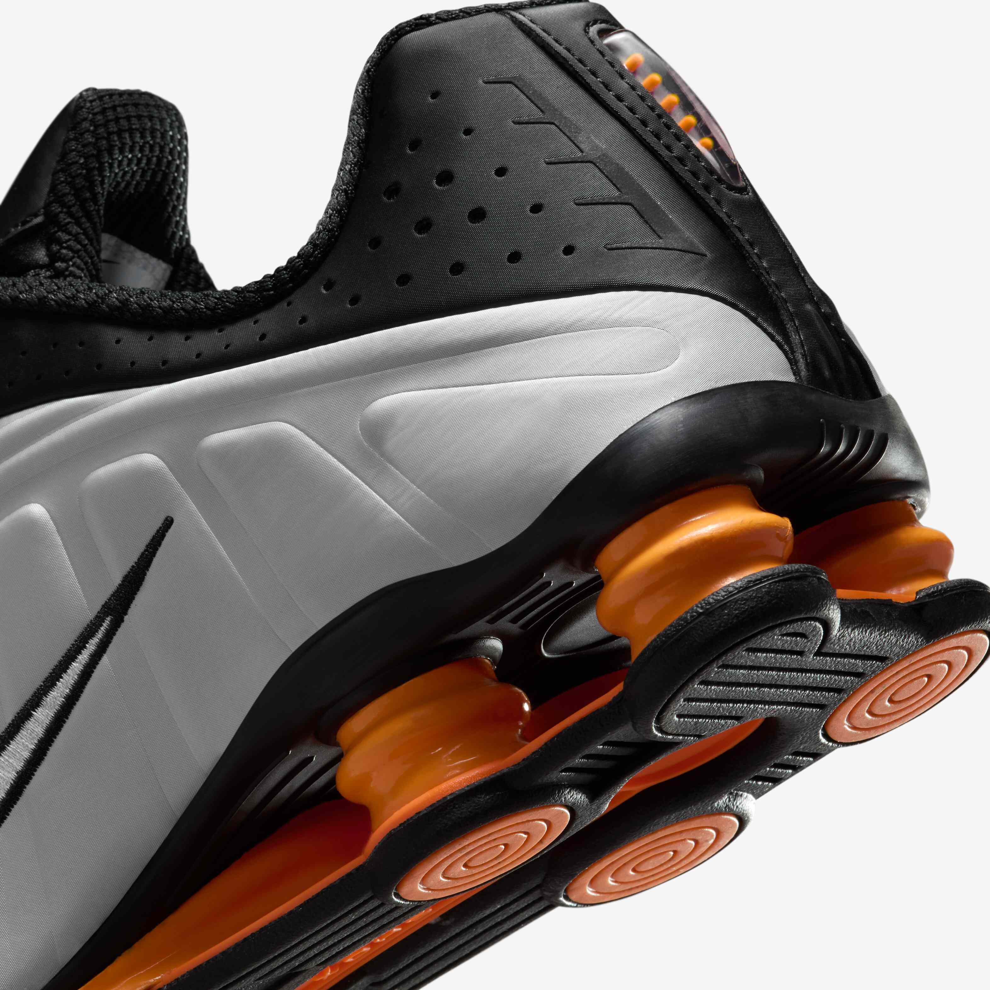 Buy Nike Shox R4 Men's Shoes - Black/Bright Mandarin/Metallic Silver ...