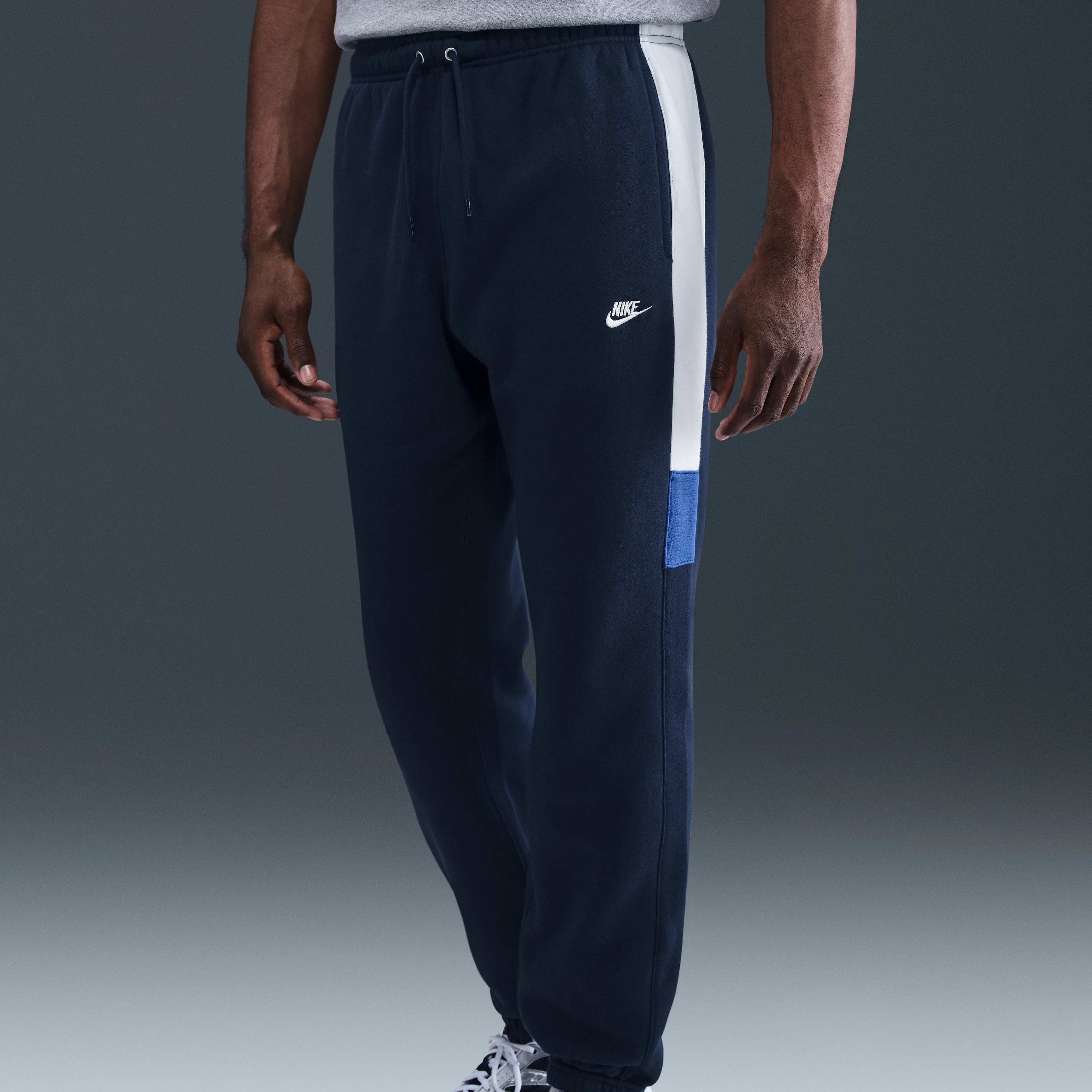 Buy Nike Sportswear Club Men's Fleece Hooded Tracksuit - Obsidian/White ...
