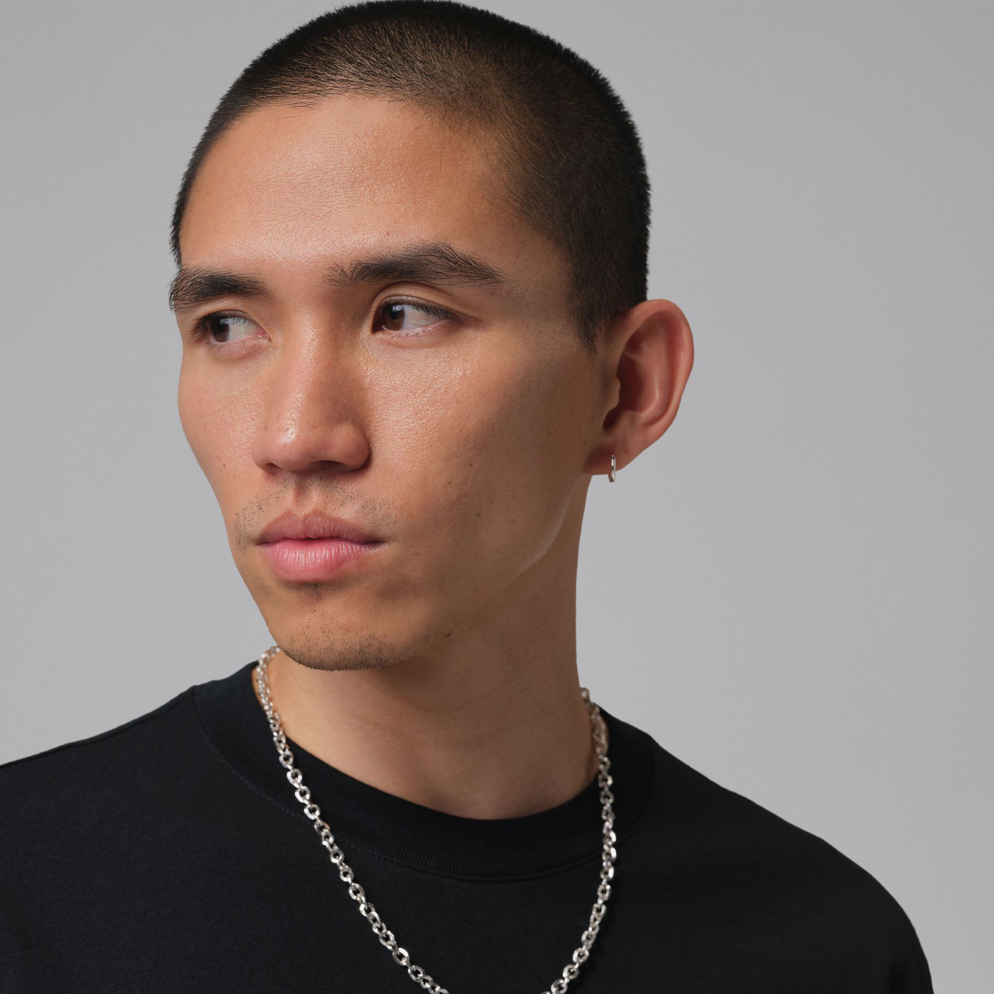 Buy Jordan Men's Embroidered T-Shirt - Black/Sail/Sail @ Nike UAE