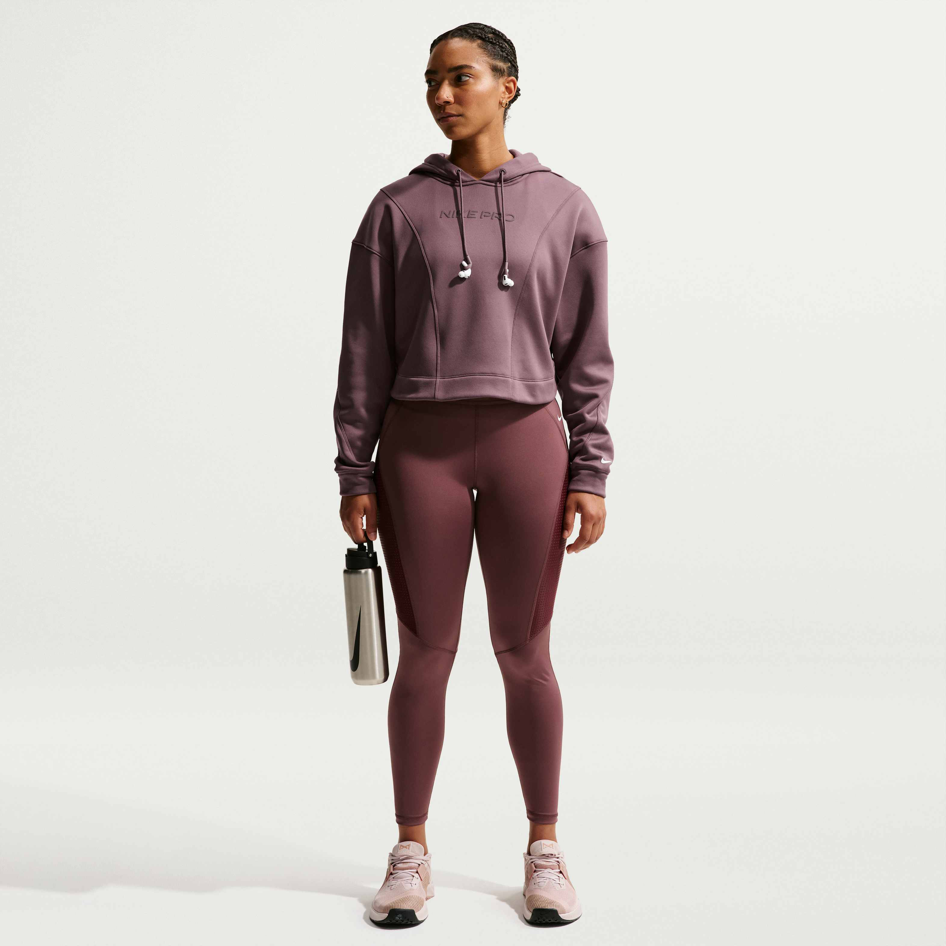 Buy Nike Pro Women's Therma-FIT Hoodie - Tattoo/White @ Nike UAE