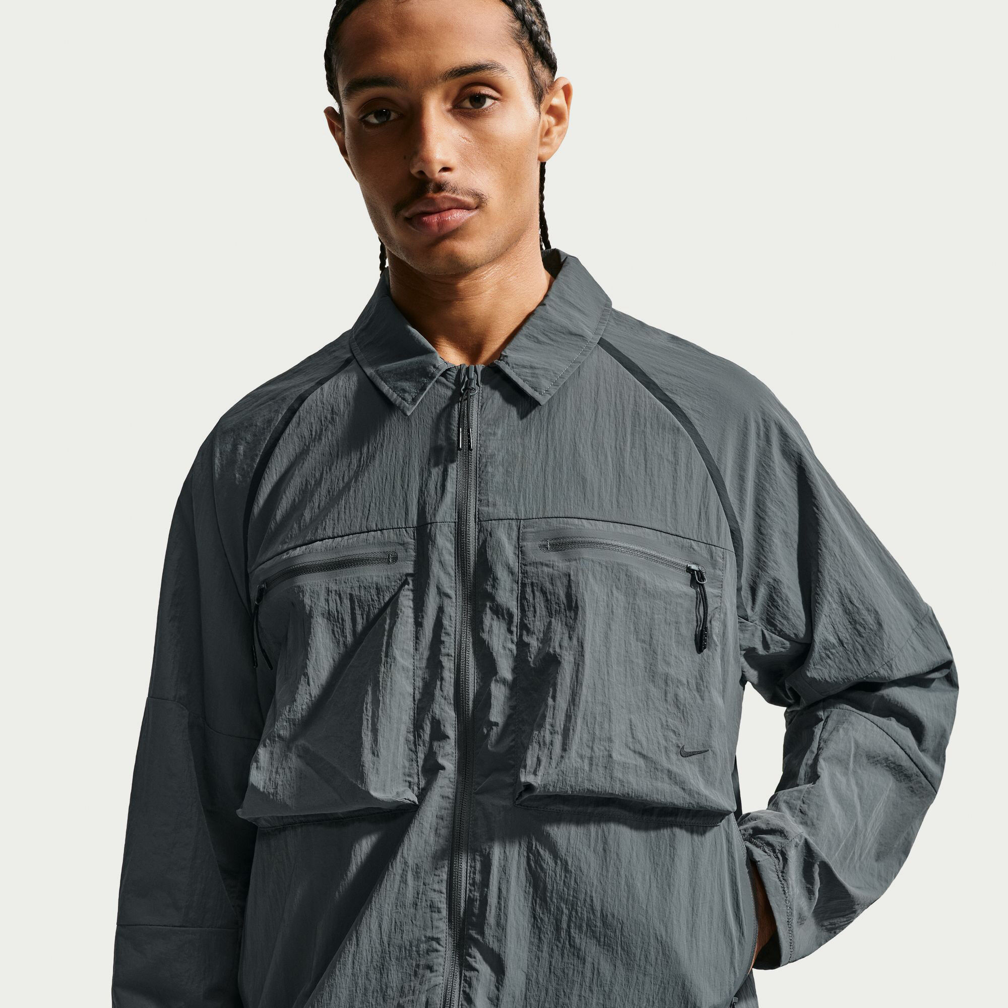 Buy Nike Tech Men's Long-Sleeve Utility Shirt - Iron Grey/Black @ Nike UAE