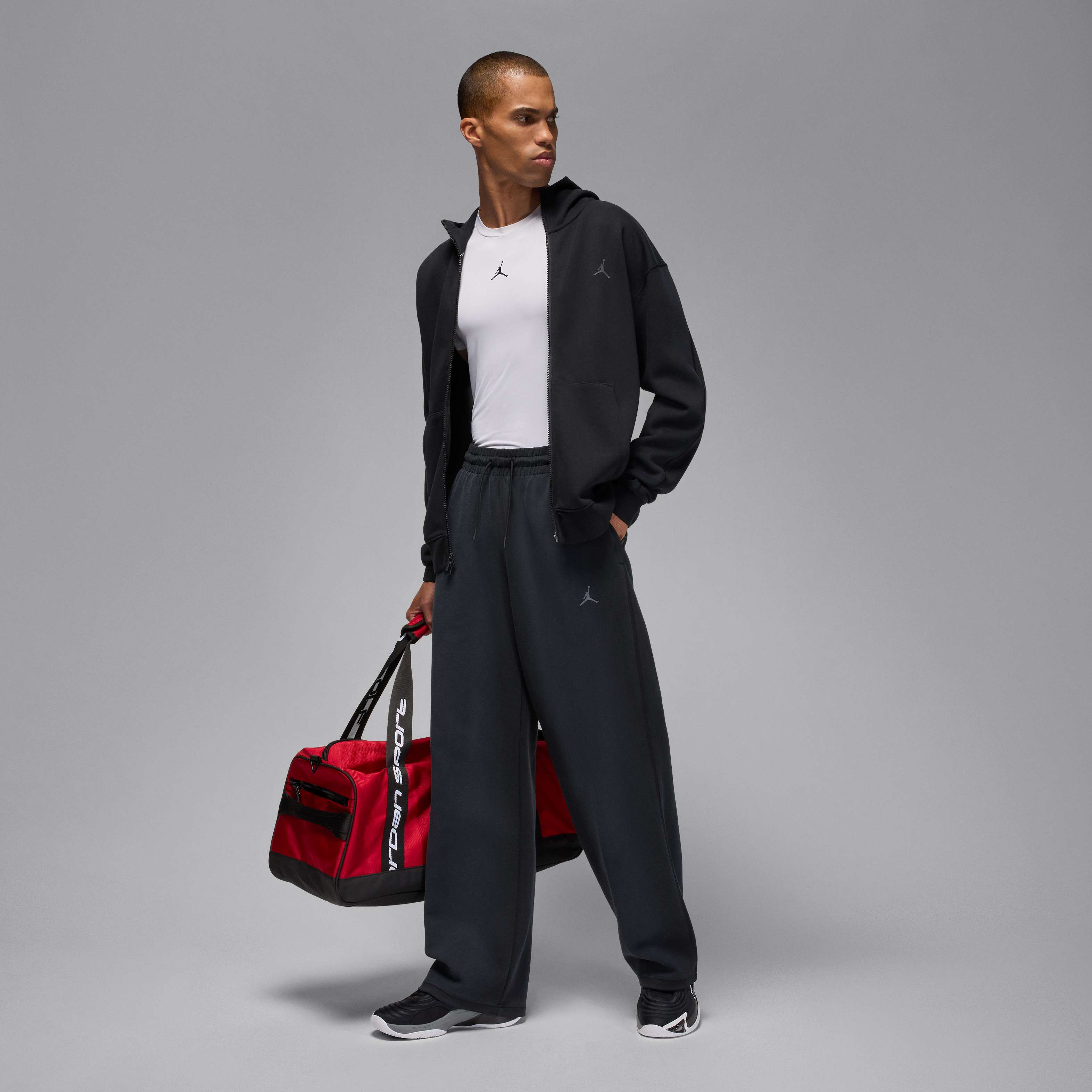 Buy Jordan Sport Hoop Fleece Men's Dri-FIT Trousers - Black/Dark Shadow ...