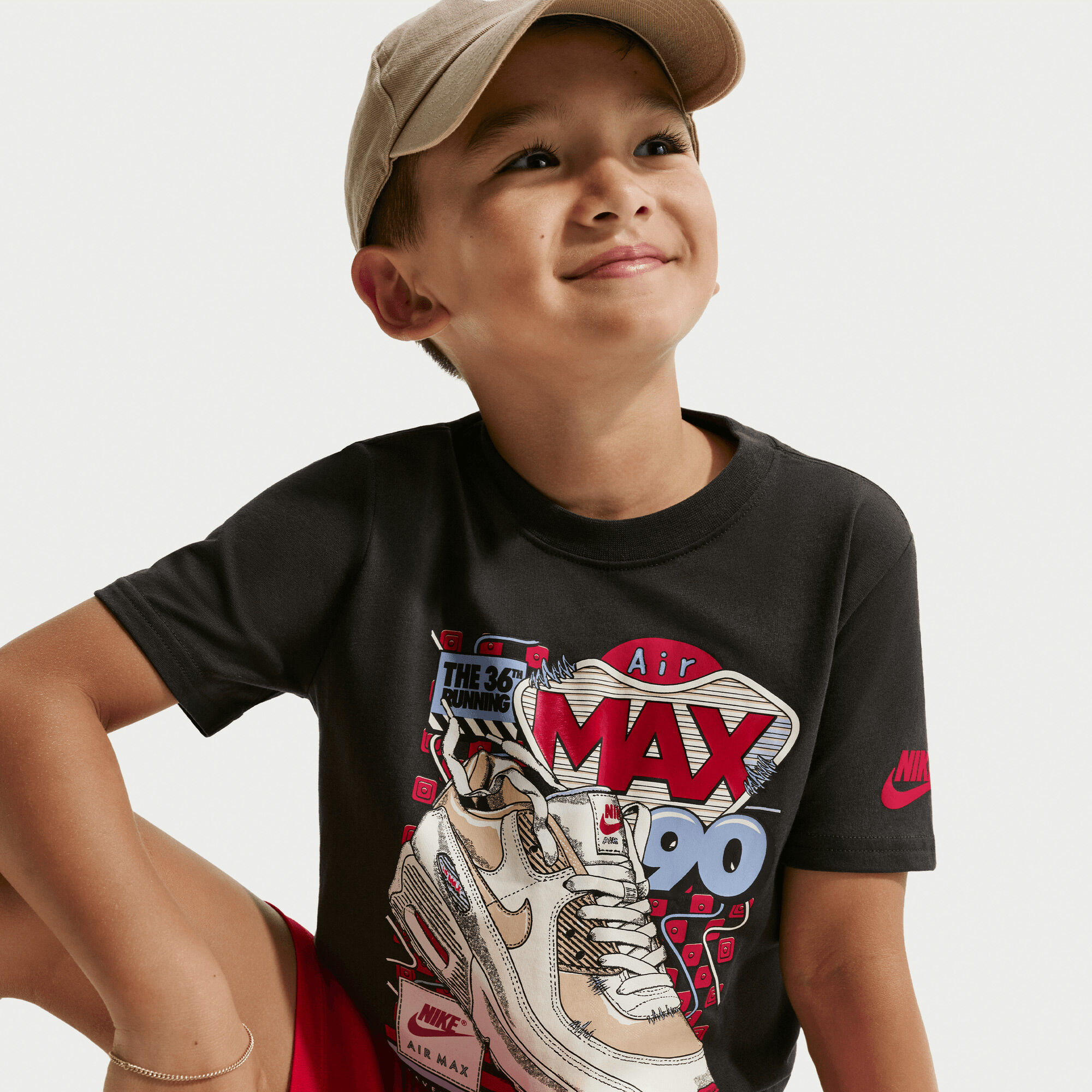 Buy Nike Little Kids' Air Max Sneaker T-Shirt - Dark Smoke Grey @ Nike UAE