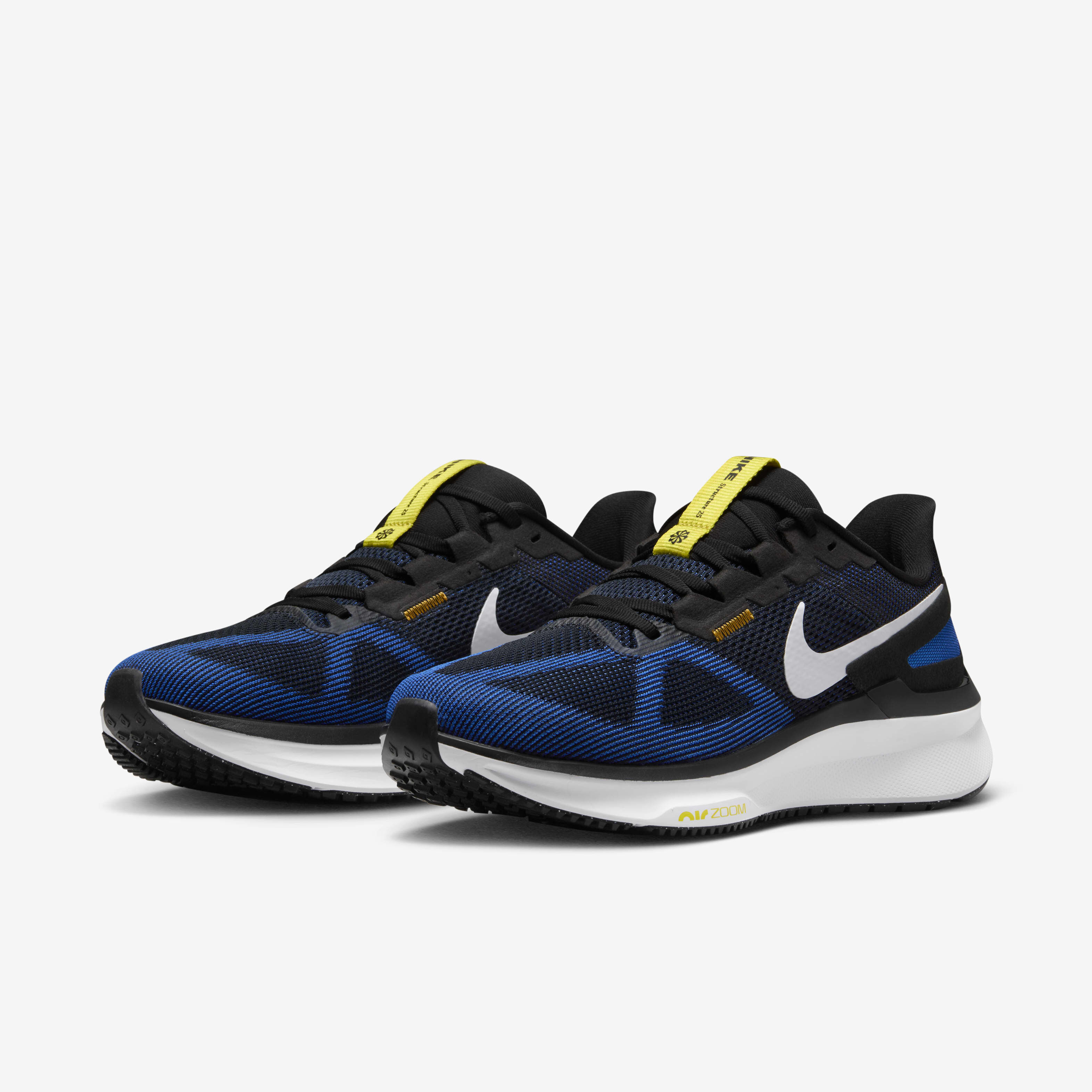 Buy Nike Structure 25 Men's Road Running Shoes - Black/Racer Blue ...