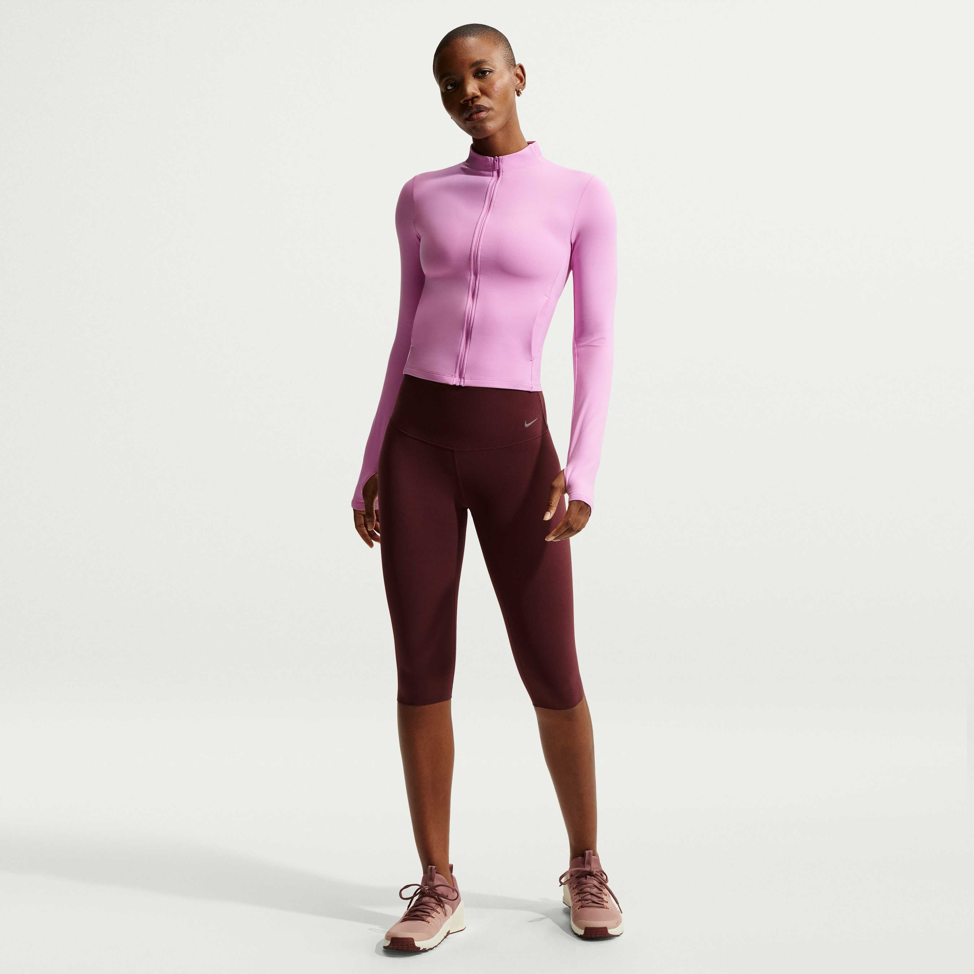 Buy Nike Zenvy Women's Dri-FIT Full-Zip Jacket - Light Magenta/White ...