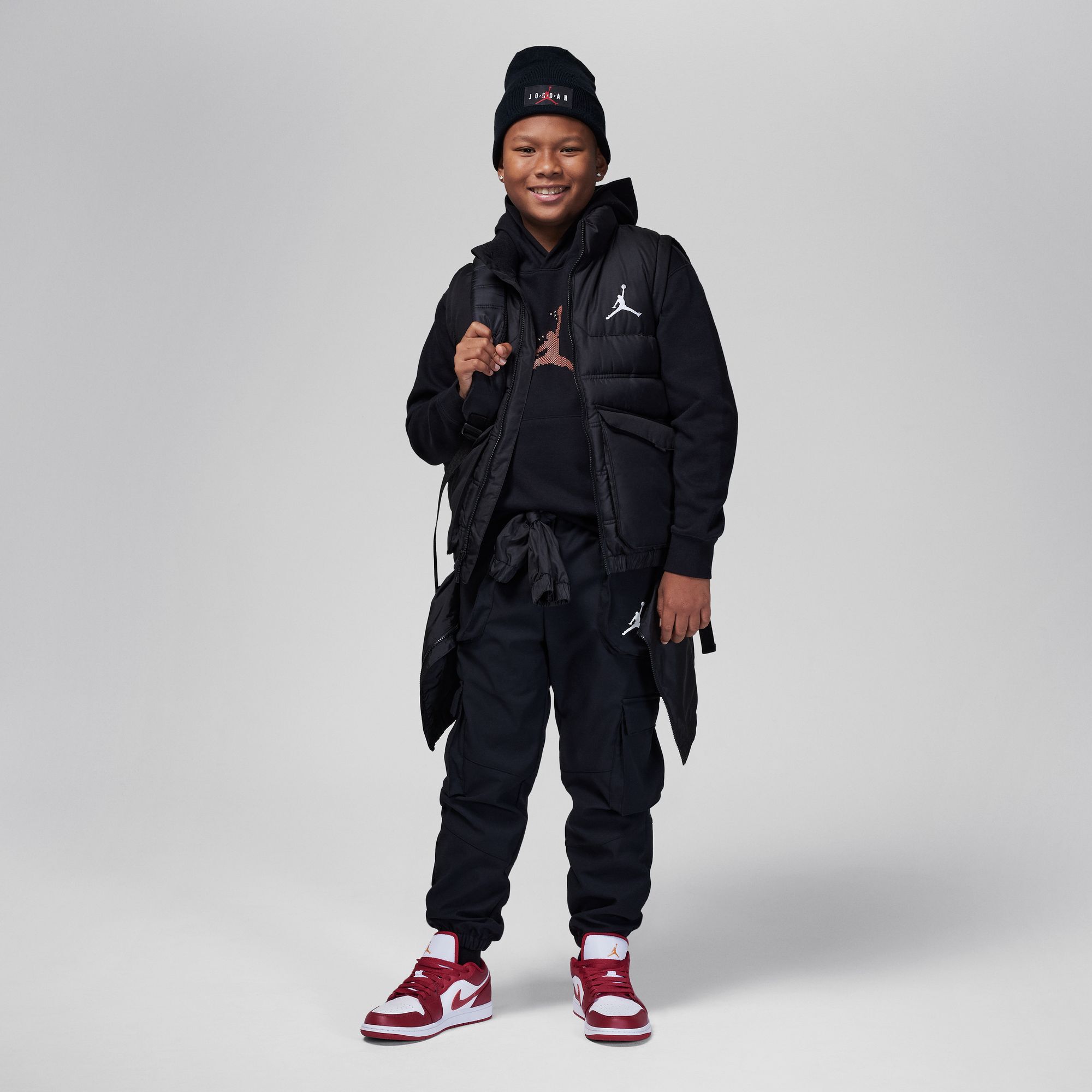 Buy Jordan MJ Essentials Member Pullover Big Kids Hoodie - Black | Nike ...