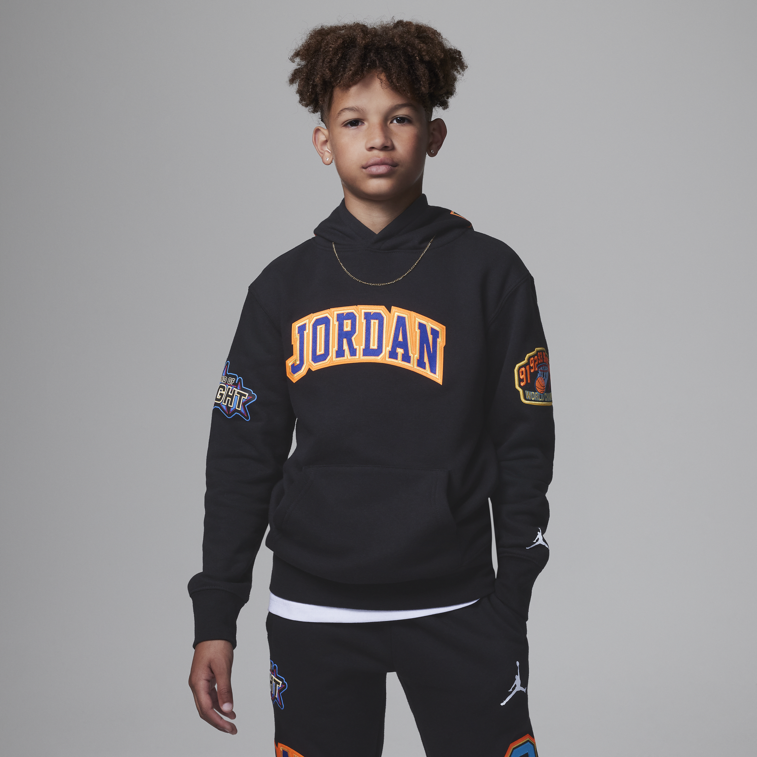 Buy Jordan Patch Pack Pullover Hoodie Older Kids' Hoodie - Black @ Nike UAE