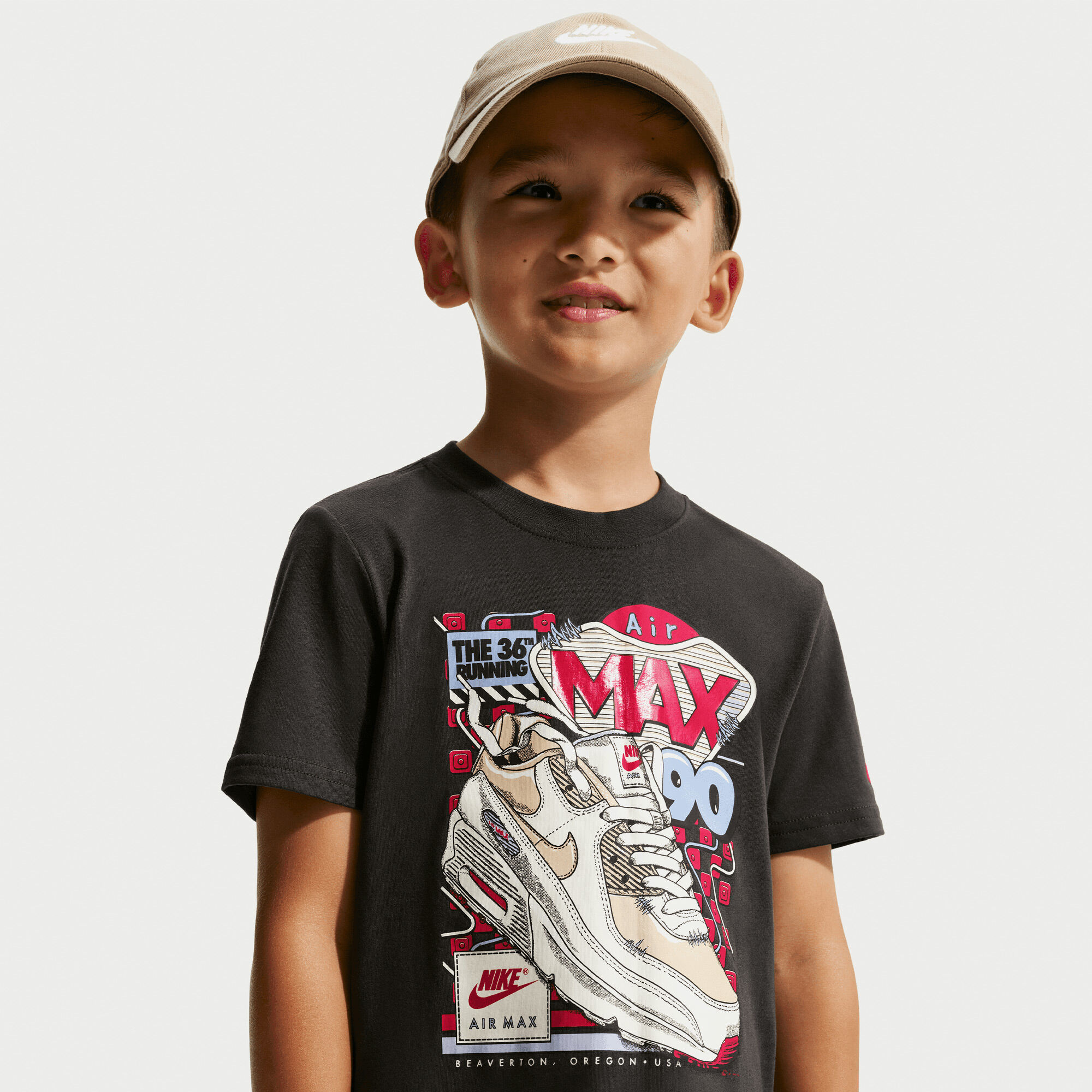 Buy Nike Little Kids' Air Max Sneaker T-Shirt - Dark Smoke Grey @ Nike UAE