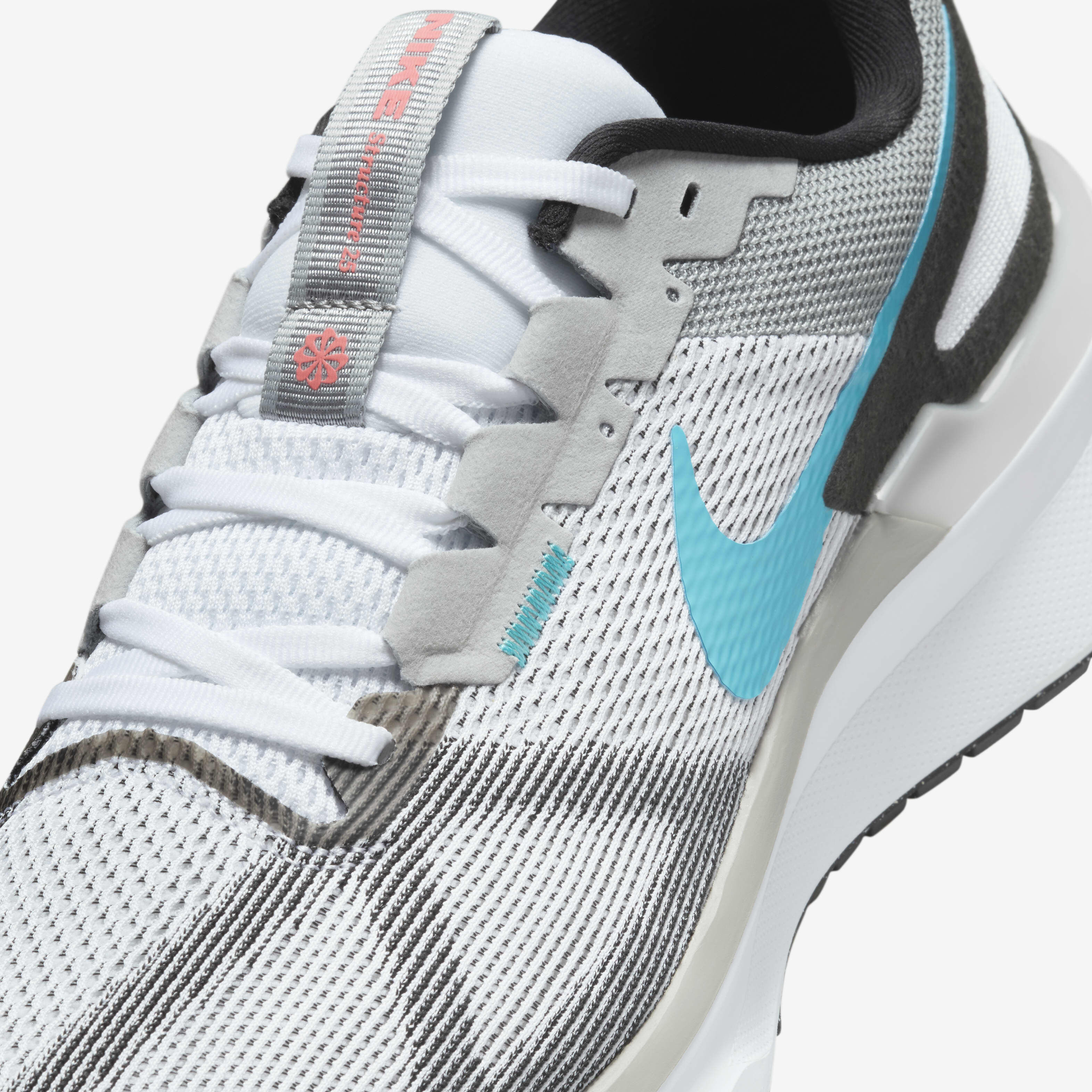 Buy Nike Structure 25 Men's Road Running Shoes - White/Black/Hot Lava ...
