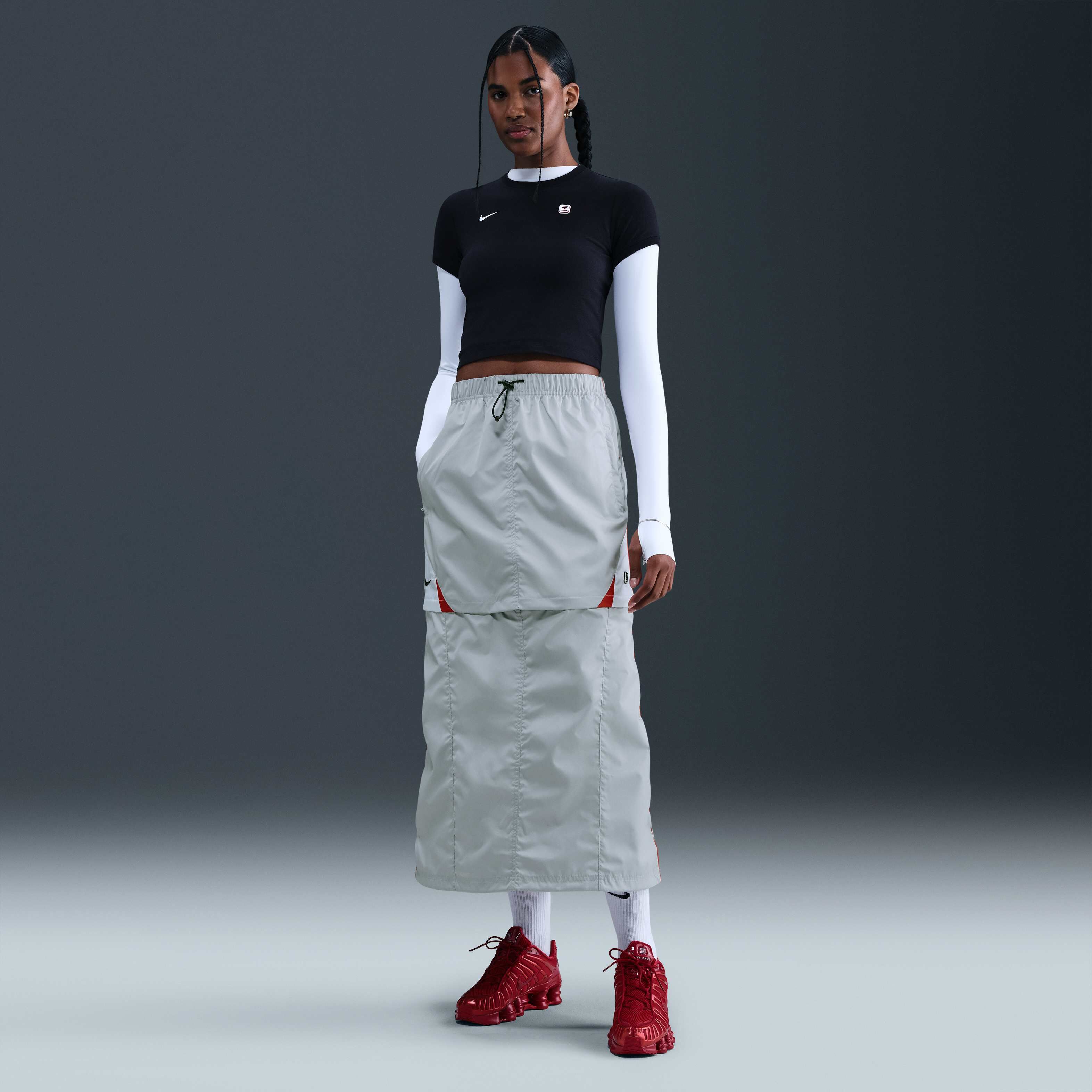 Buy Nike Sportswear Shox Woman's Zip-Off Skirt - Grey Fog/White ...