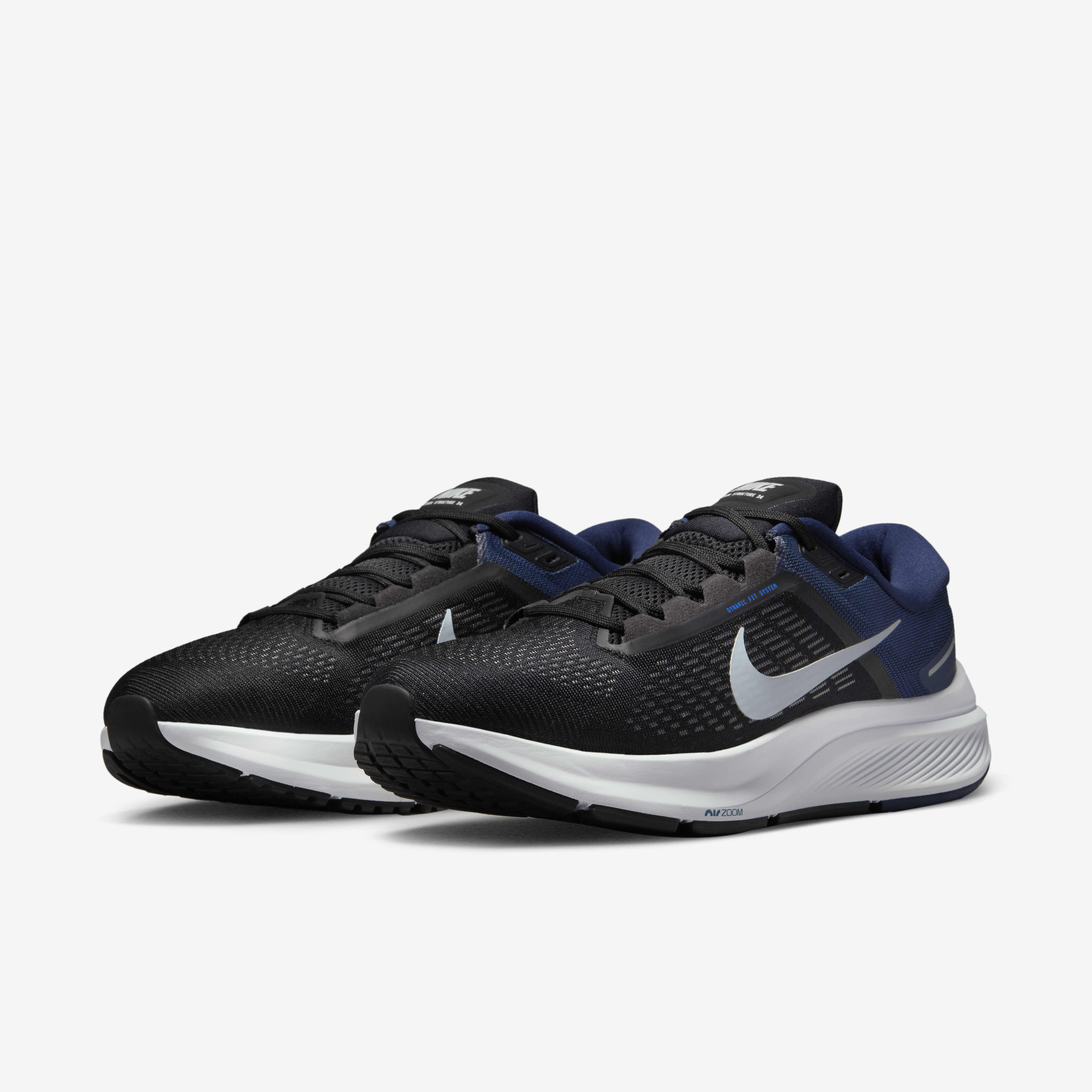 Buy Nike Structure 24 Men's Road Running Shoes - Black/Midnight Navy ...