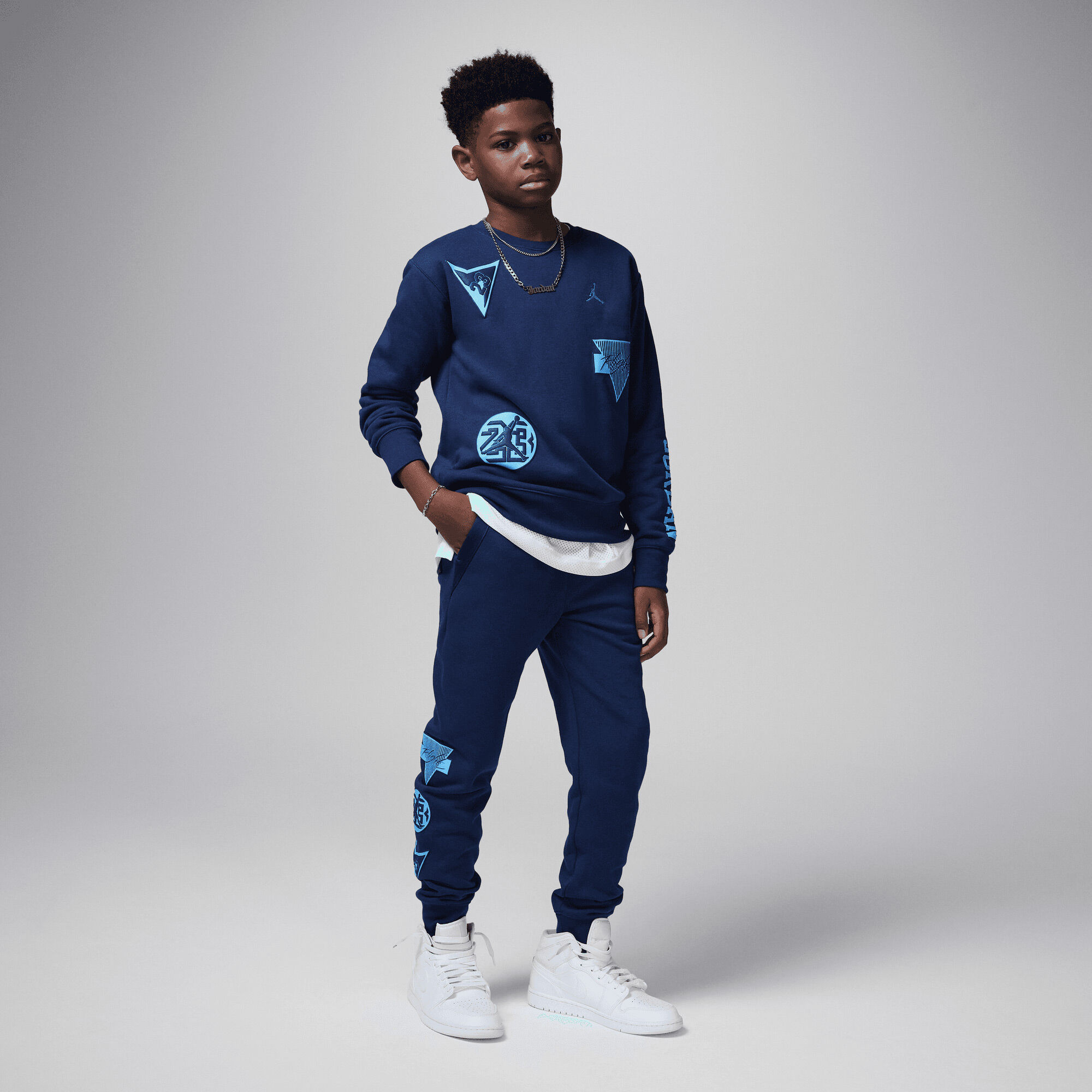 Buy Jordan "See Me Shine" Big Kids' Crew Top - Midnight Navy @ Nike UAE