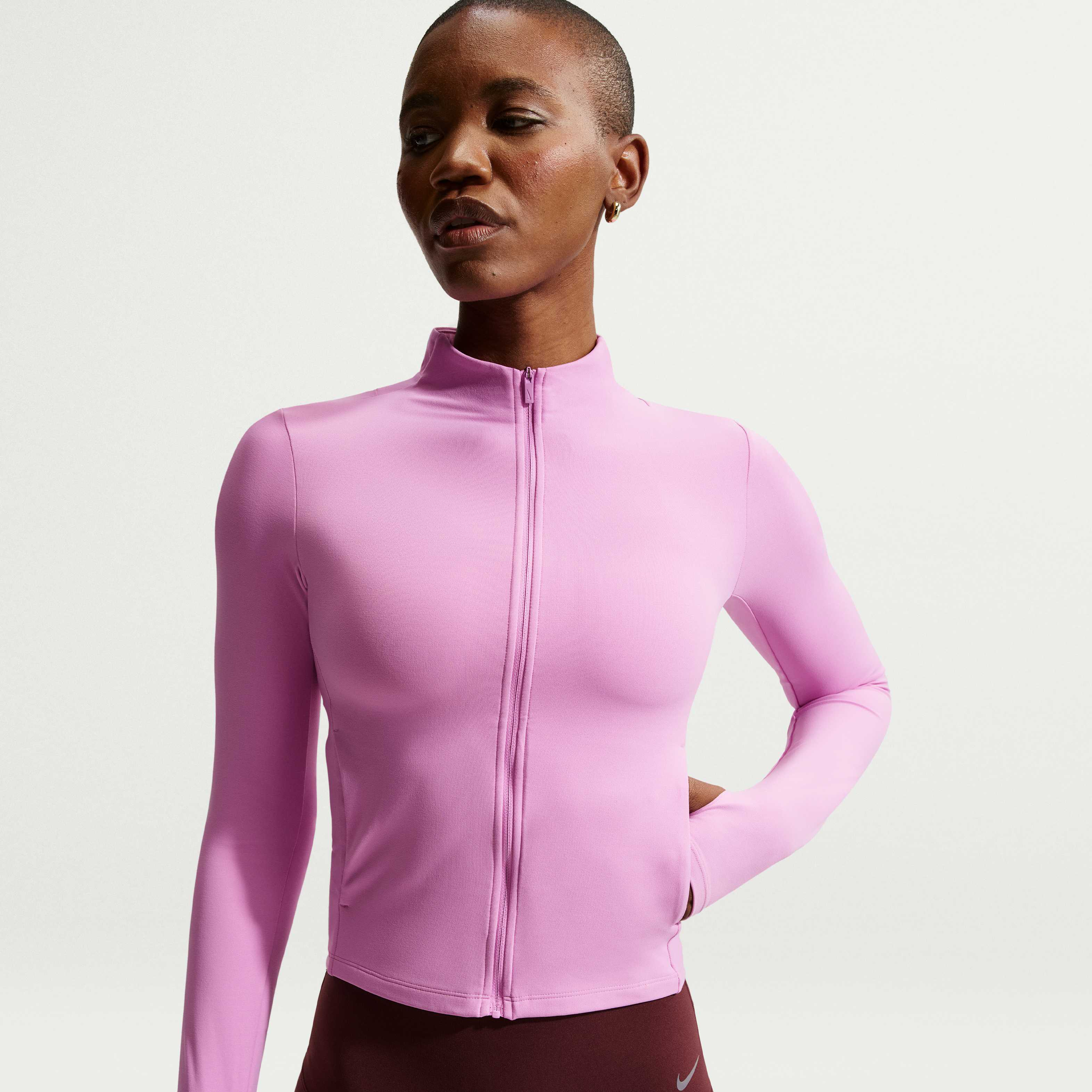 Buy Nike Zenvy Women's Dri-FIT Full-Zip Jacket - Light Magenta/White ...