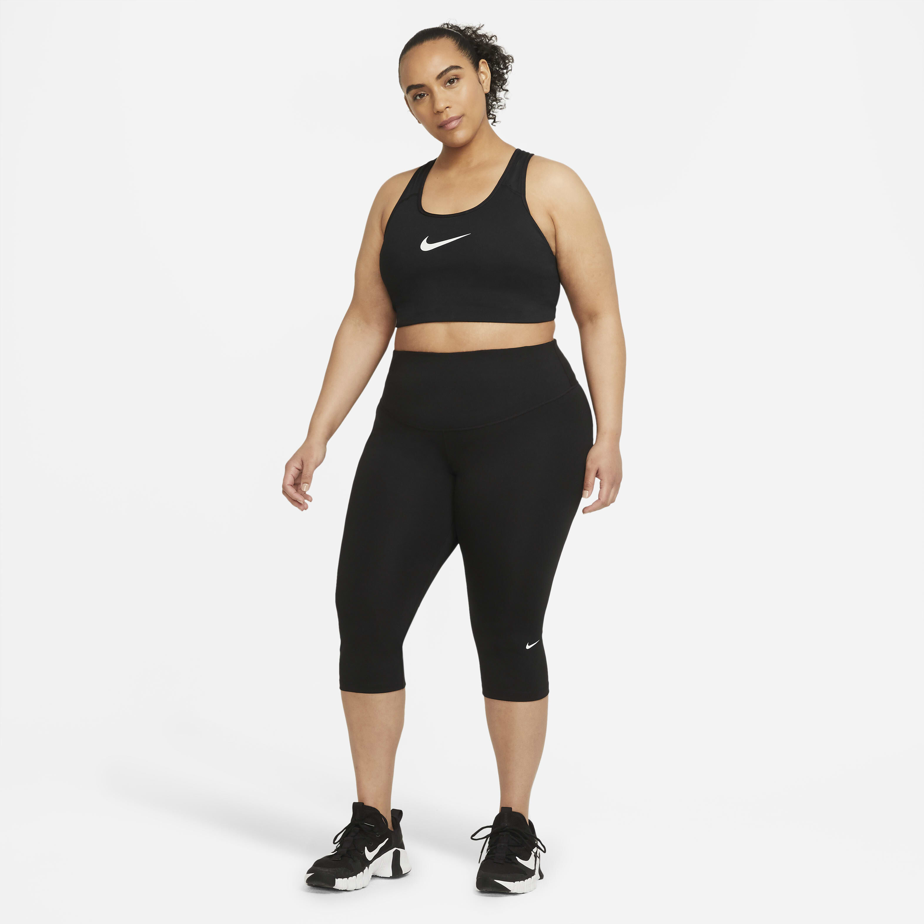 Buy Nike One Women's Mid-Rise Capri Leggings (Plus Size) - Black/White ...