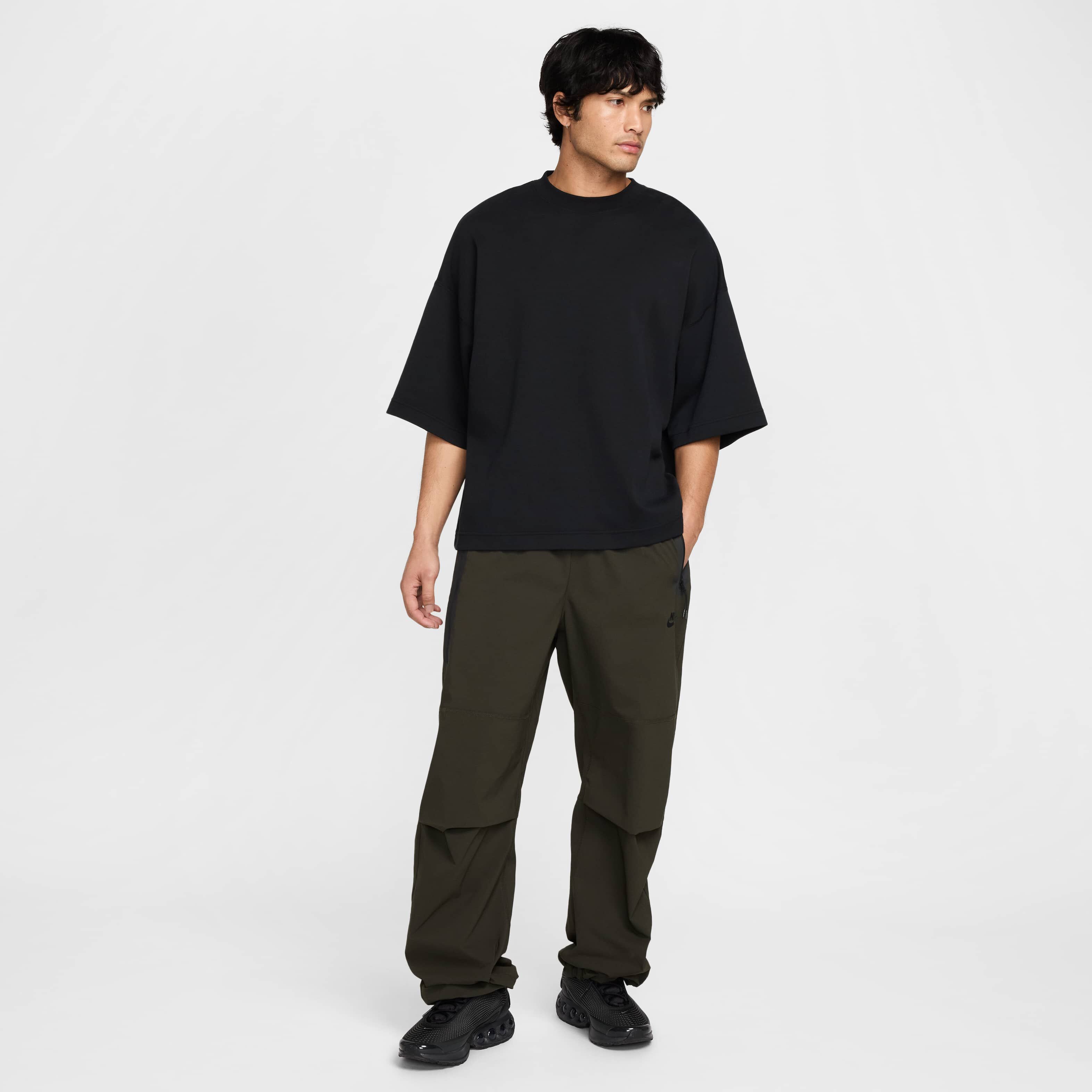 Buy Nike Tech Men's Woven Oversized Trousers - Sequoia/Sequoia/Black ...