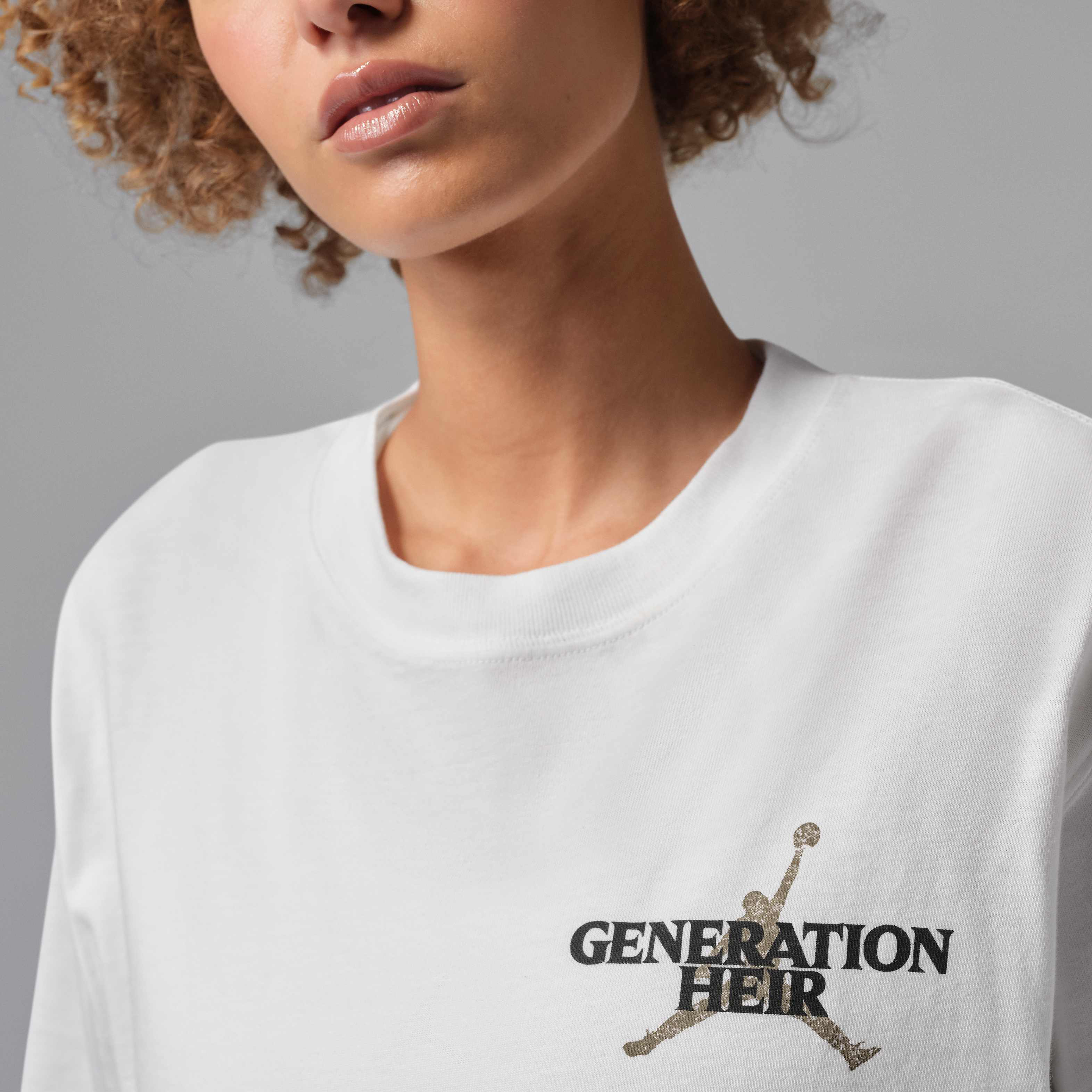 Buy Jordan Sport Women's Dri-FIT Graphic T-Shirt - White/Olive Grey ...