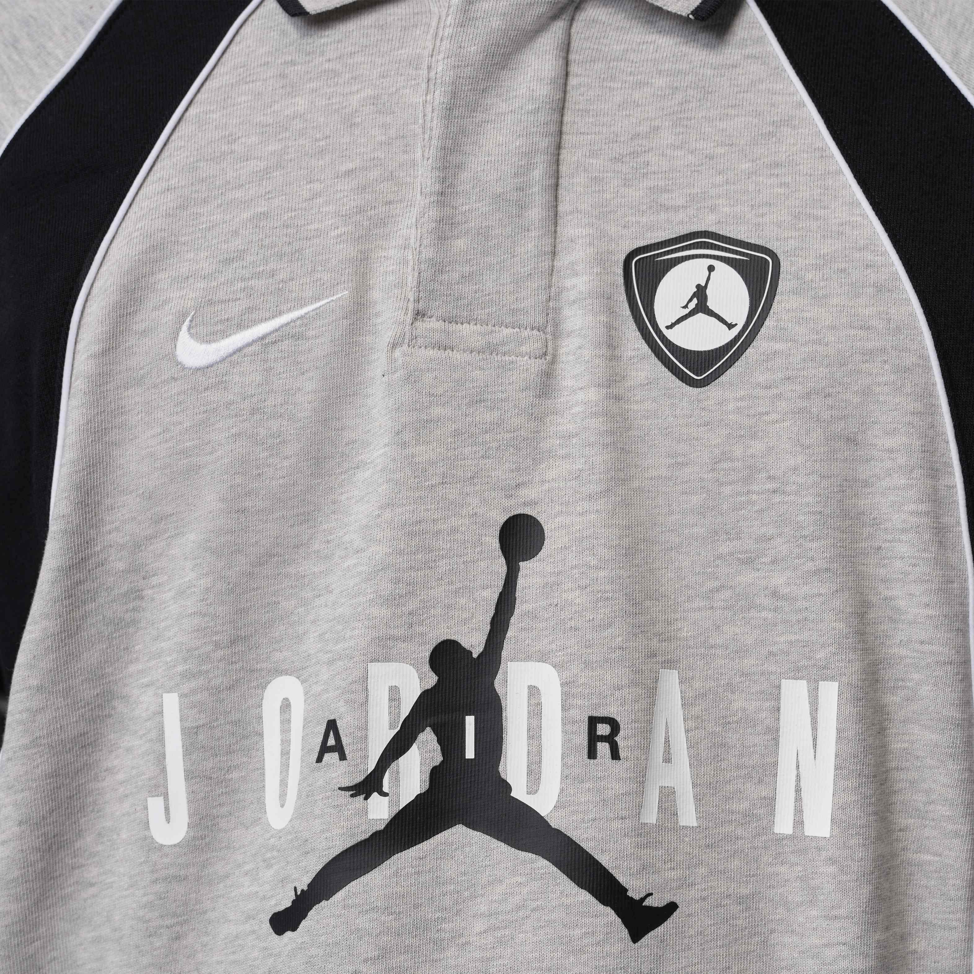 Buy Jordan Flight Men's Long-Sleeve Polo Jersey - Grey Heather/Black ...