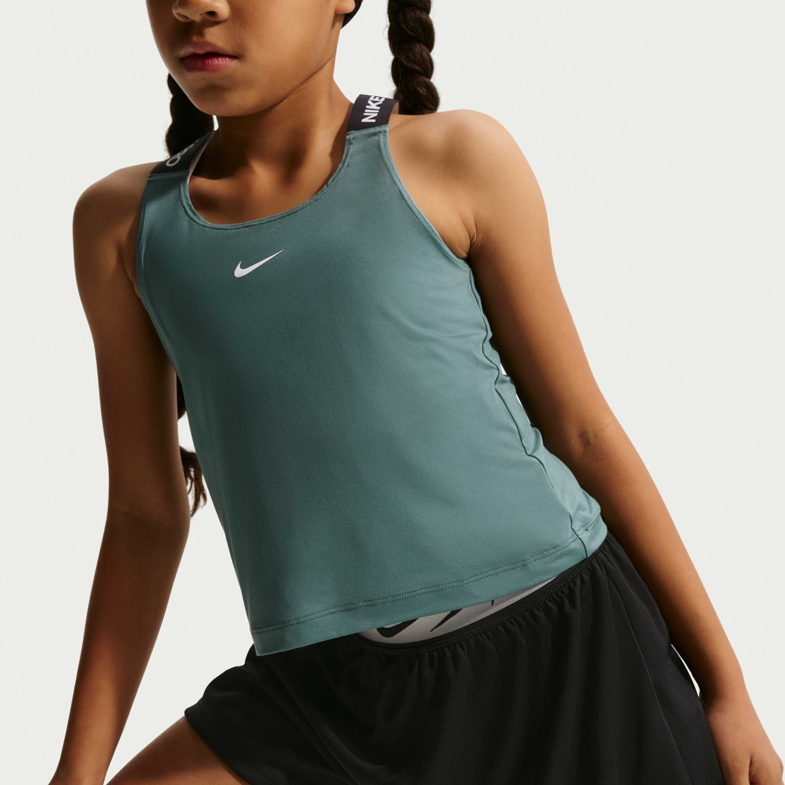 Buy Nike Pro Older Kids' (Girls') Dri-FIT Tank Top - Mineral Slate ...
