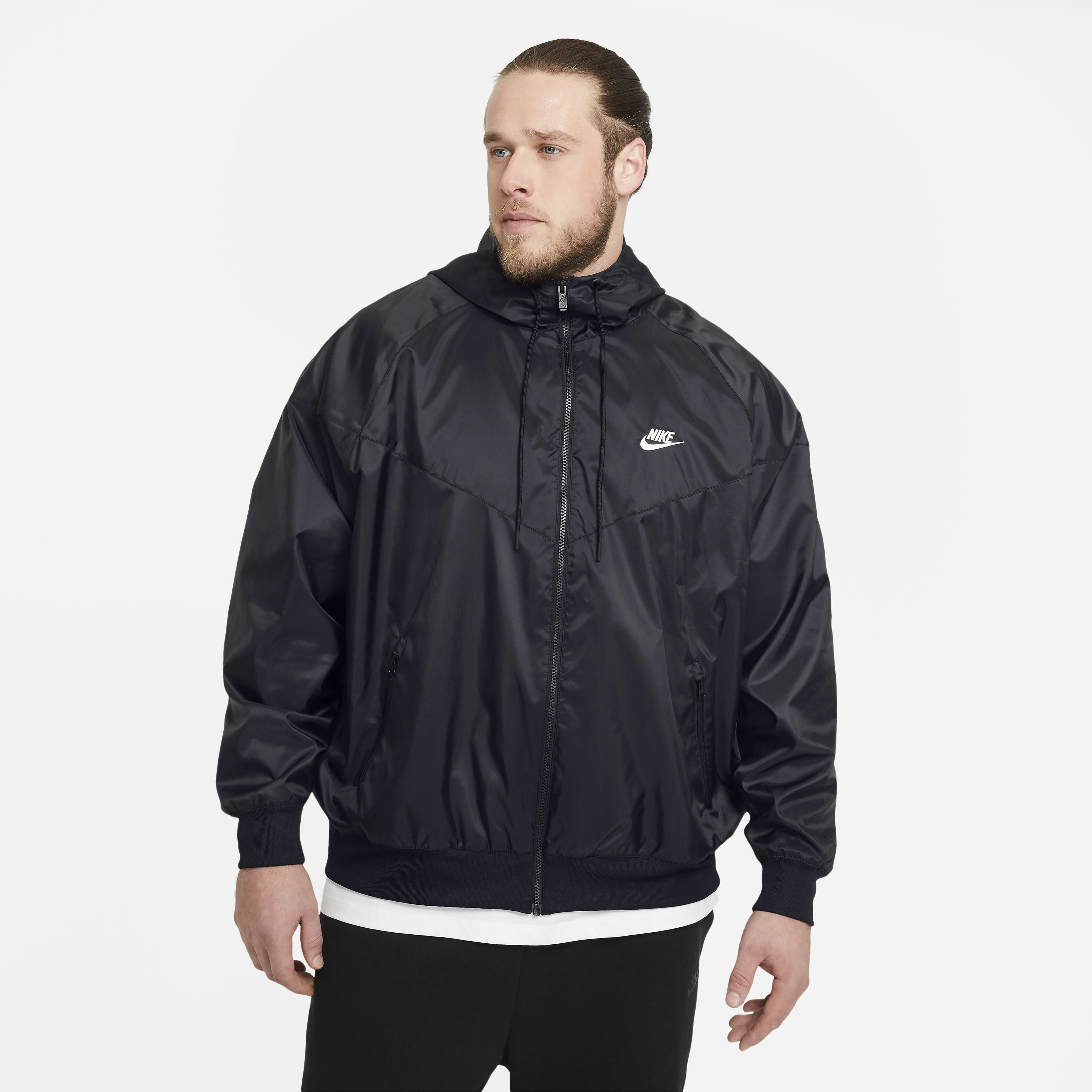 Buy Nike Sportswear Windrunner Men's Hooded Jacket - Black/White | Nike ...