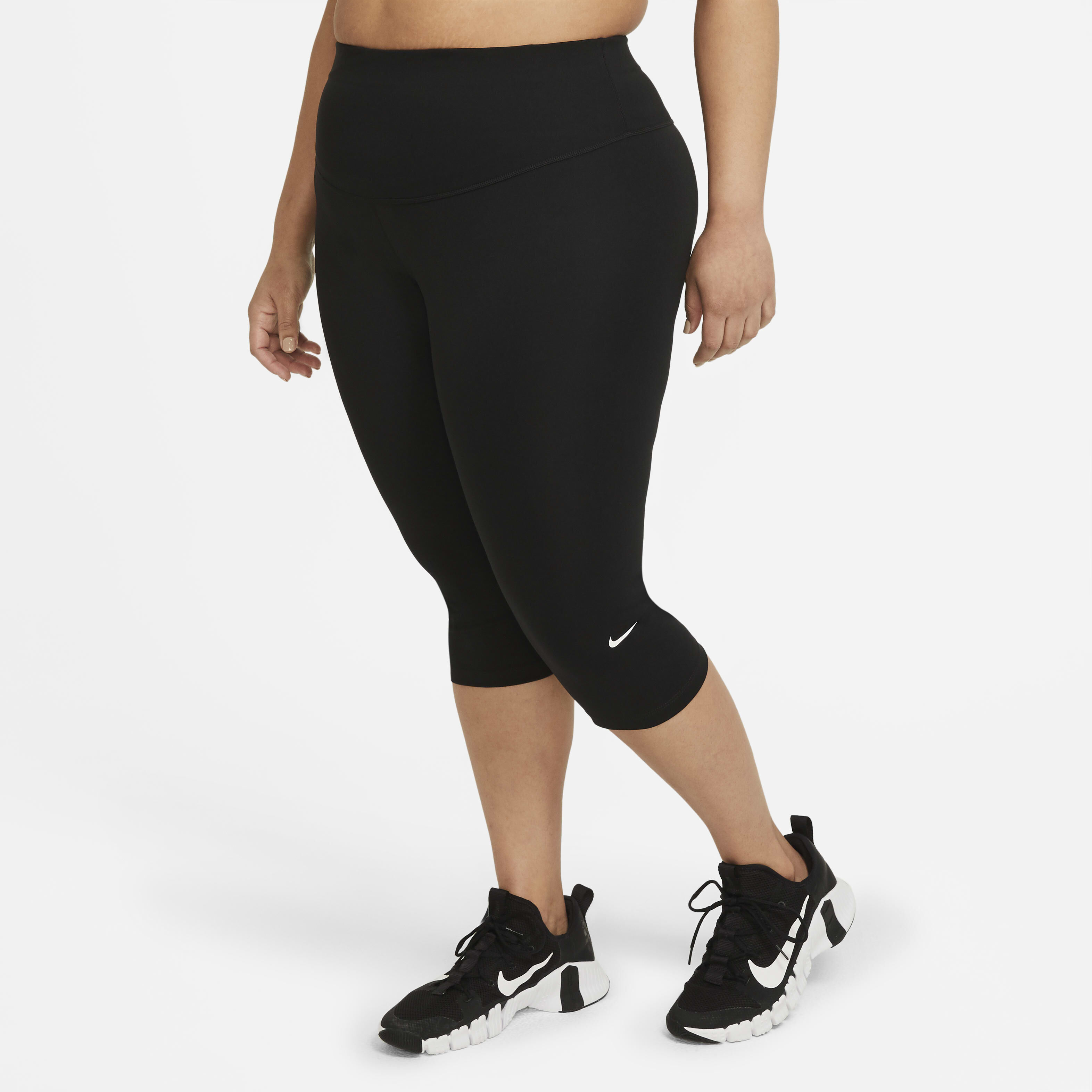 Buy Nike One Women's Mid-Rise Capri Leggings (Plus Size) - Black/White ...