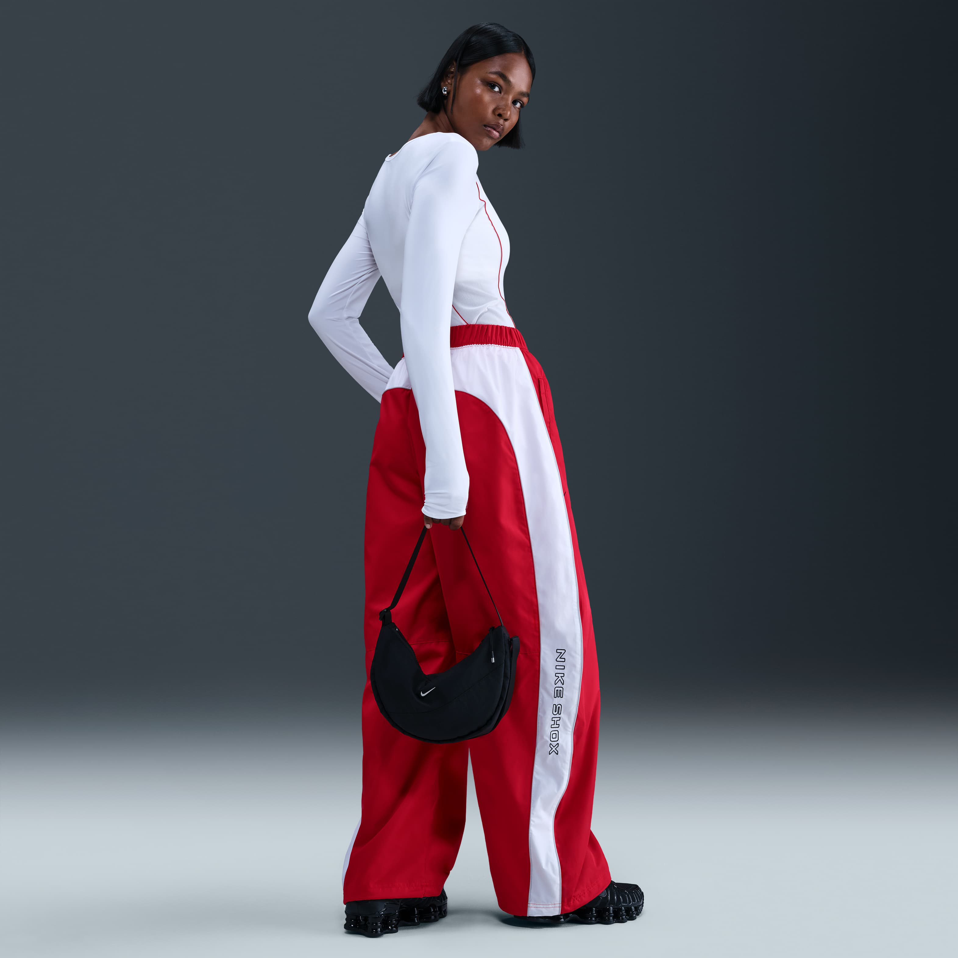 Buy Nike Sportswear Shox Women's Woven Trousers - University Red/White ...