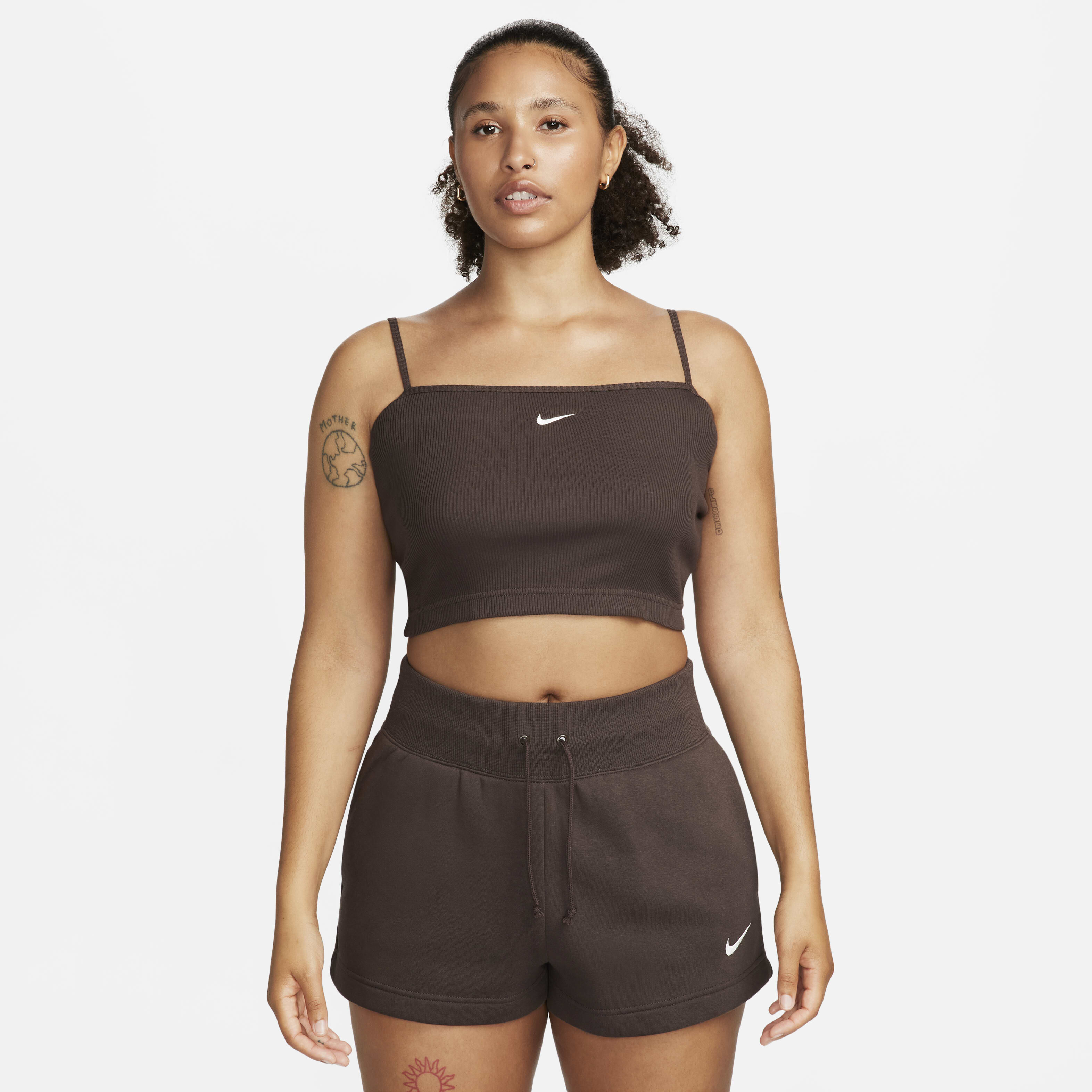 Buy Nike Sportswear Essential Women's Ribbed Crop Top - Baroque Brown ...