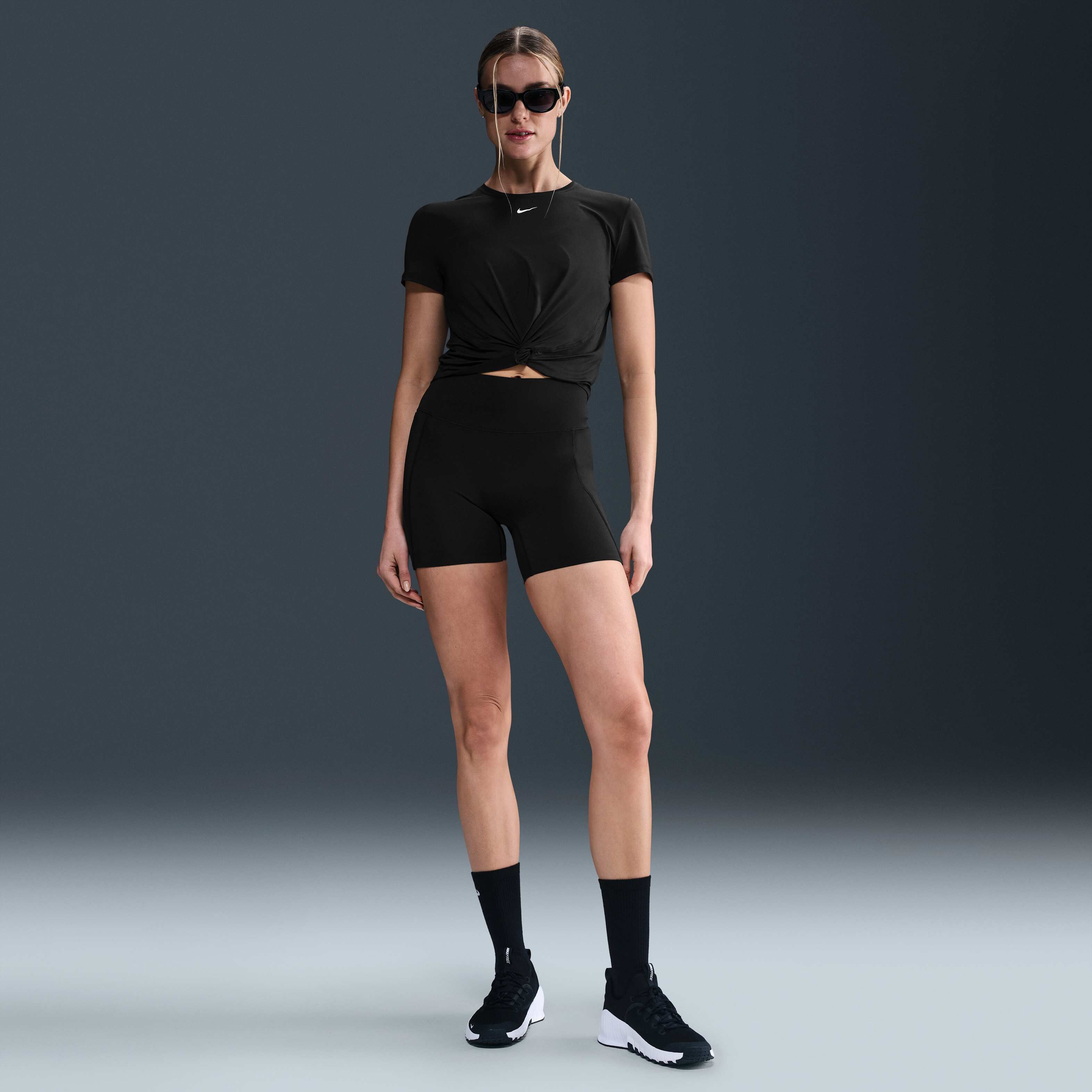 Buy Nike One Classic Women's Dri-FIT Twist Short-Sleeve Top - Black ...