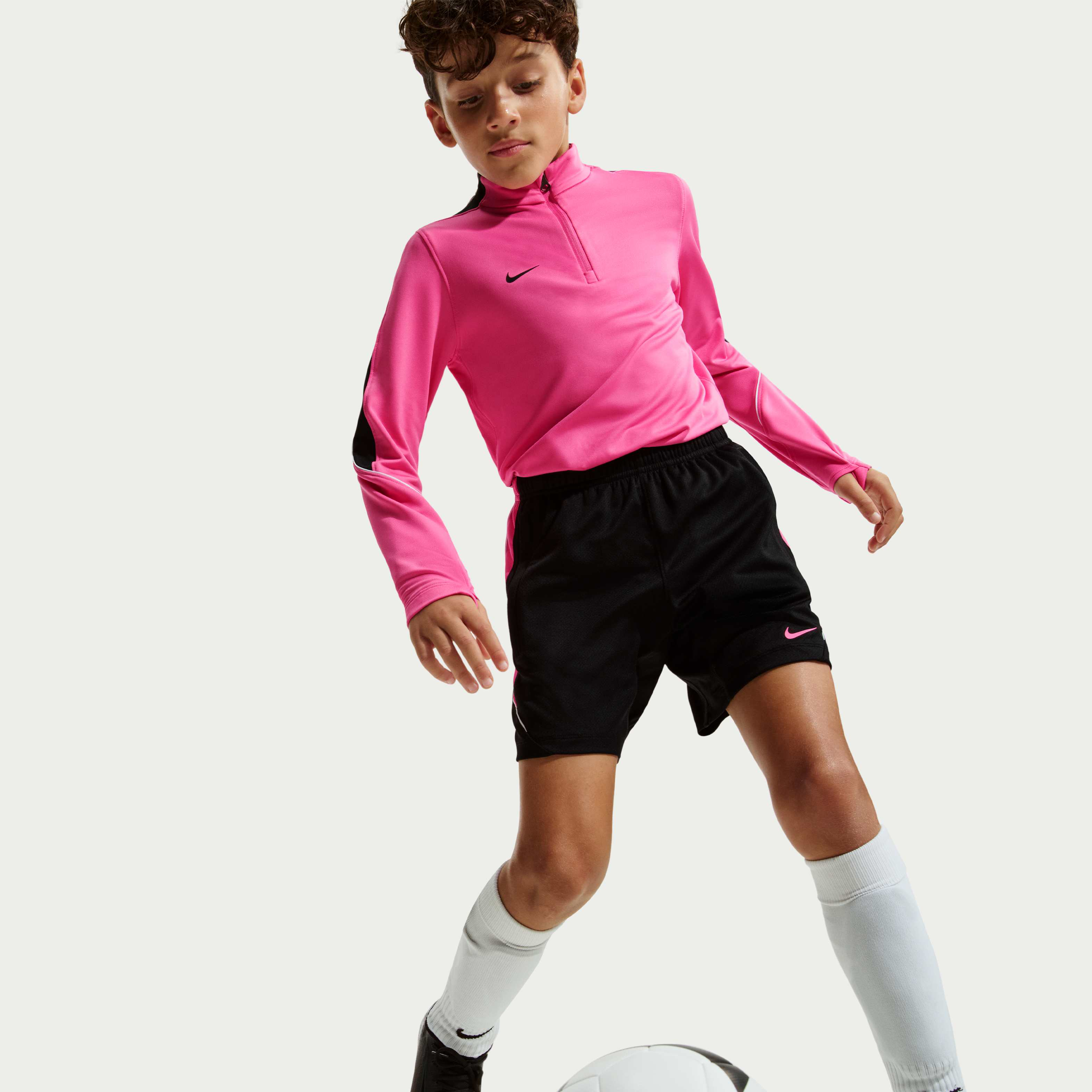 Buy Nike Strike Older Kids' Dri-FIT Football Shorts - Black/Pinksicle ...