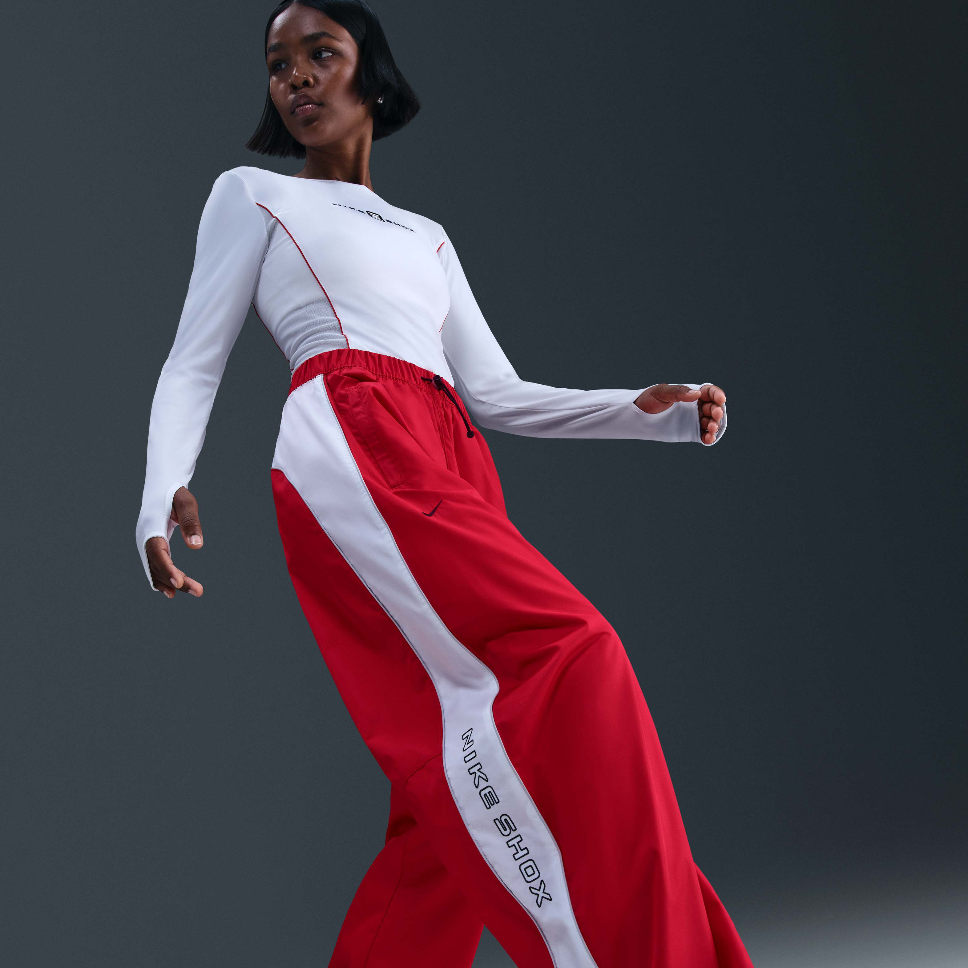 Buy Nike Sportswear Shox Women's Woven Trousers - University Red/White ...