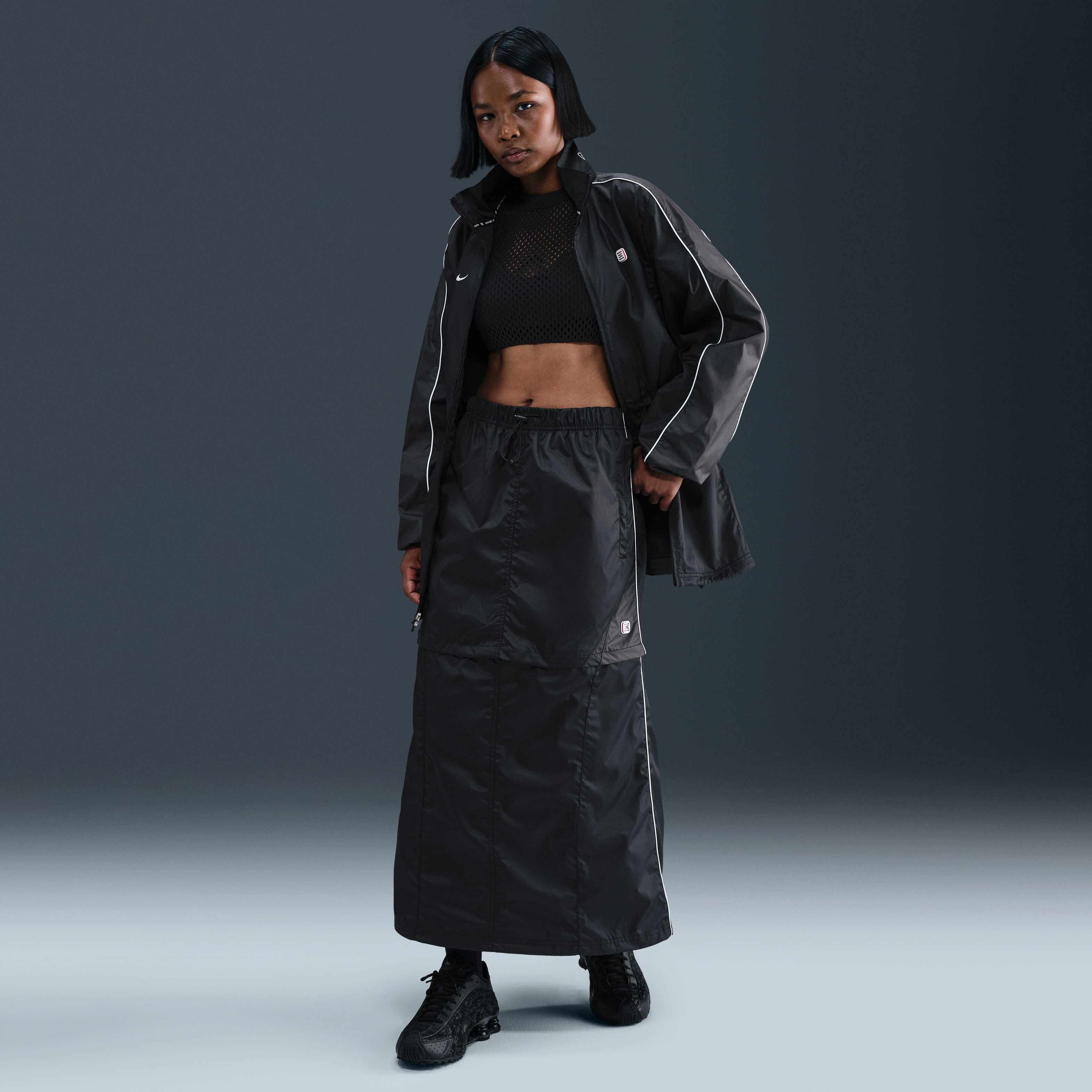 Buy Nike Sportswear Shox Women's Woven Jacket - Black/Anthracite ...