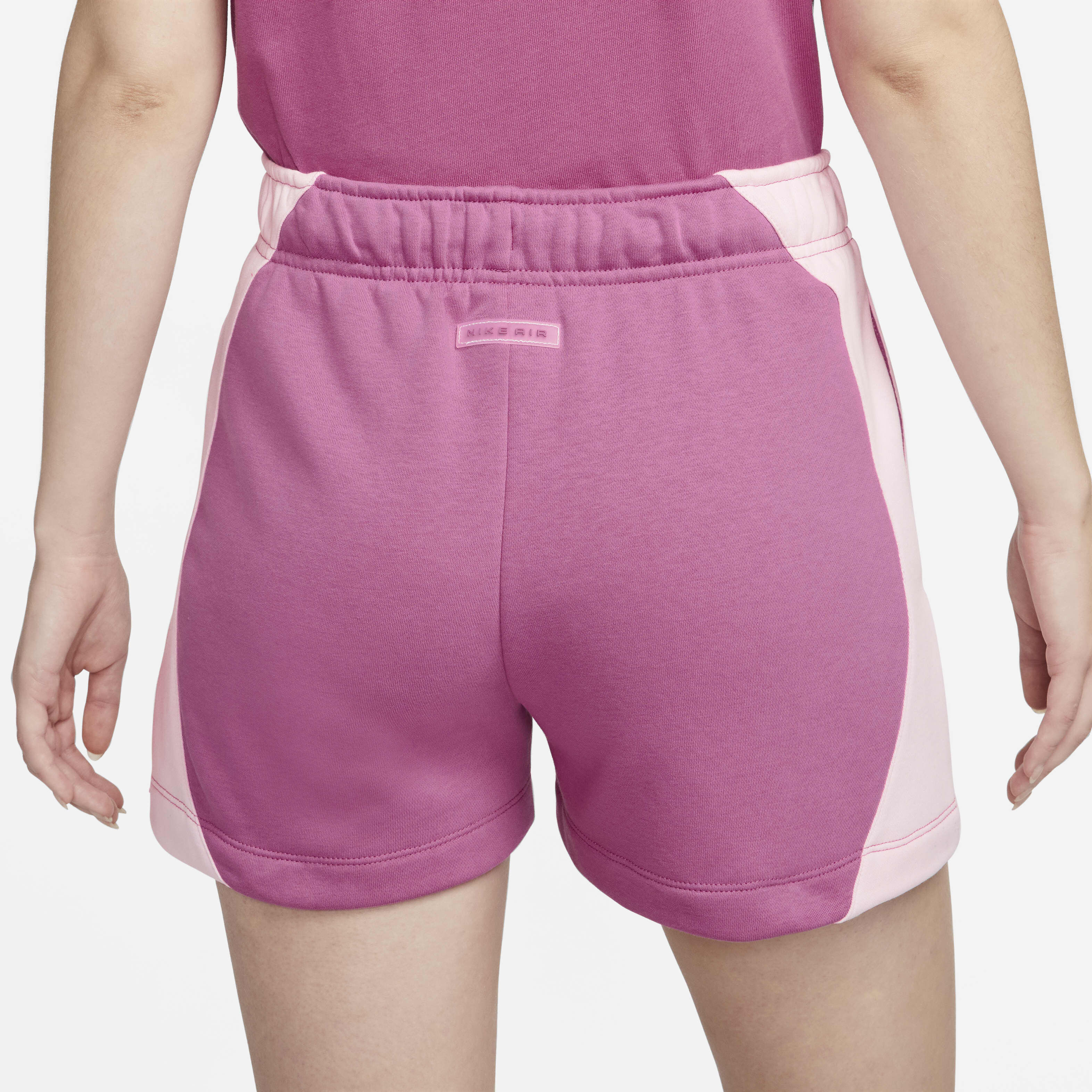 Buy Nike Air Women's Mid-Rise Fleece Shorts - Cosmic Fuchsia/Pink Foam ...