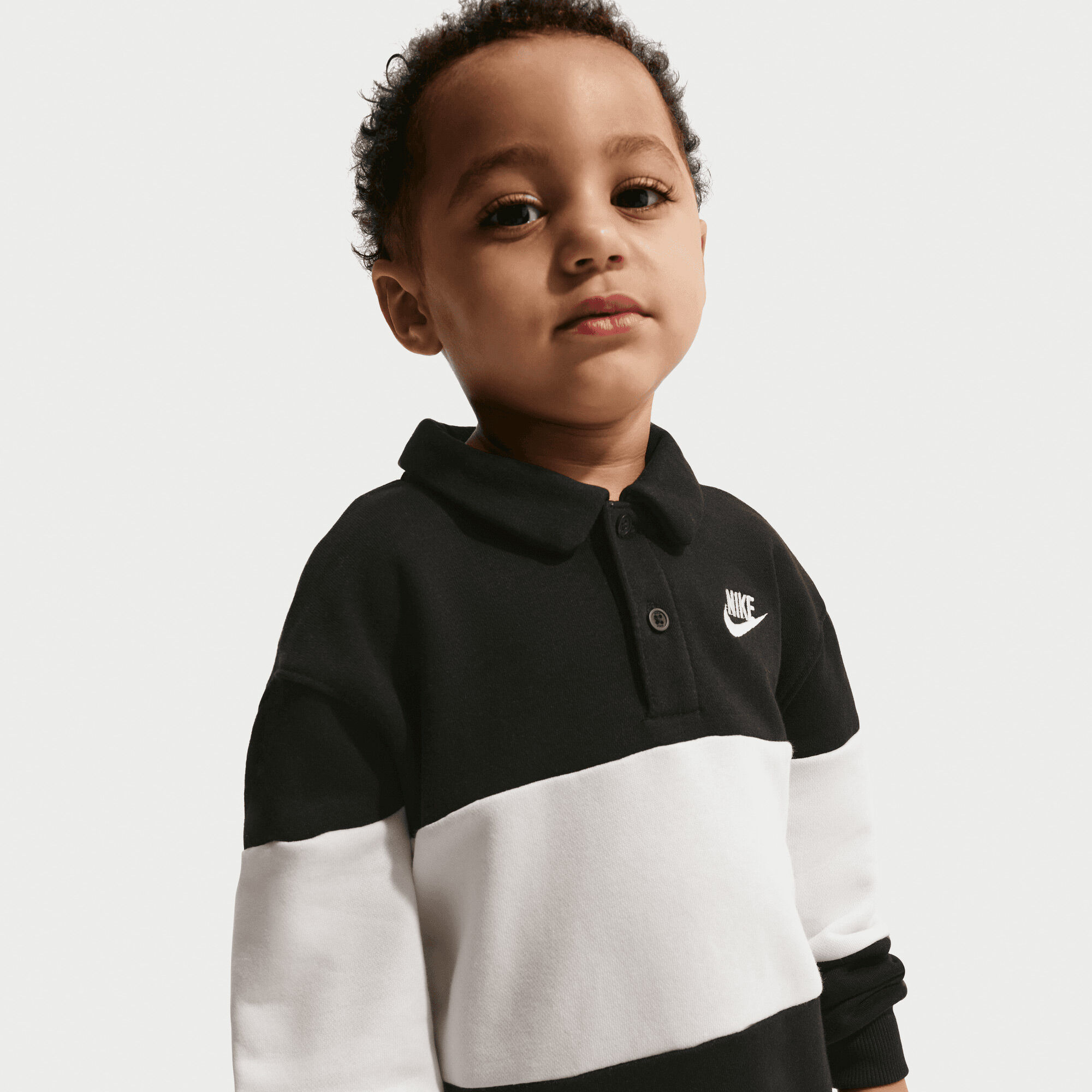 Buy Nike Club Toddler French Terry Long-Sleeve Rugby Polo - Black ...
