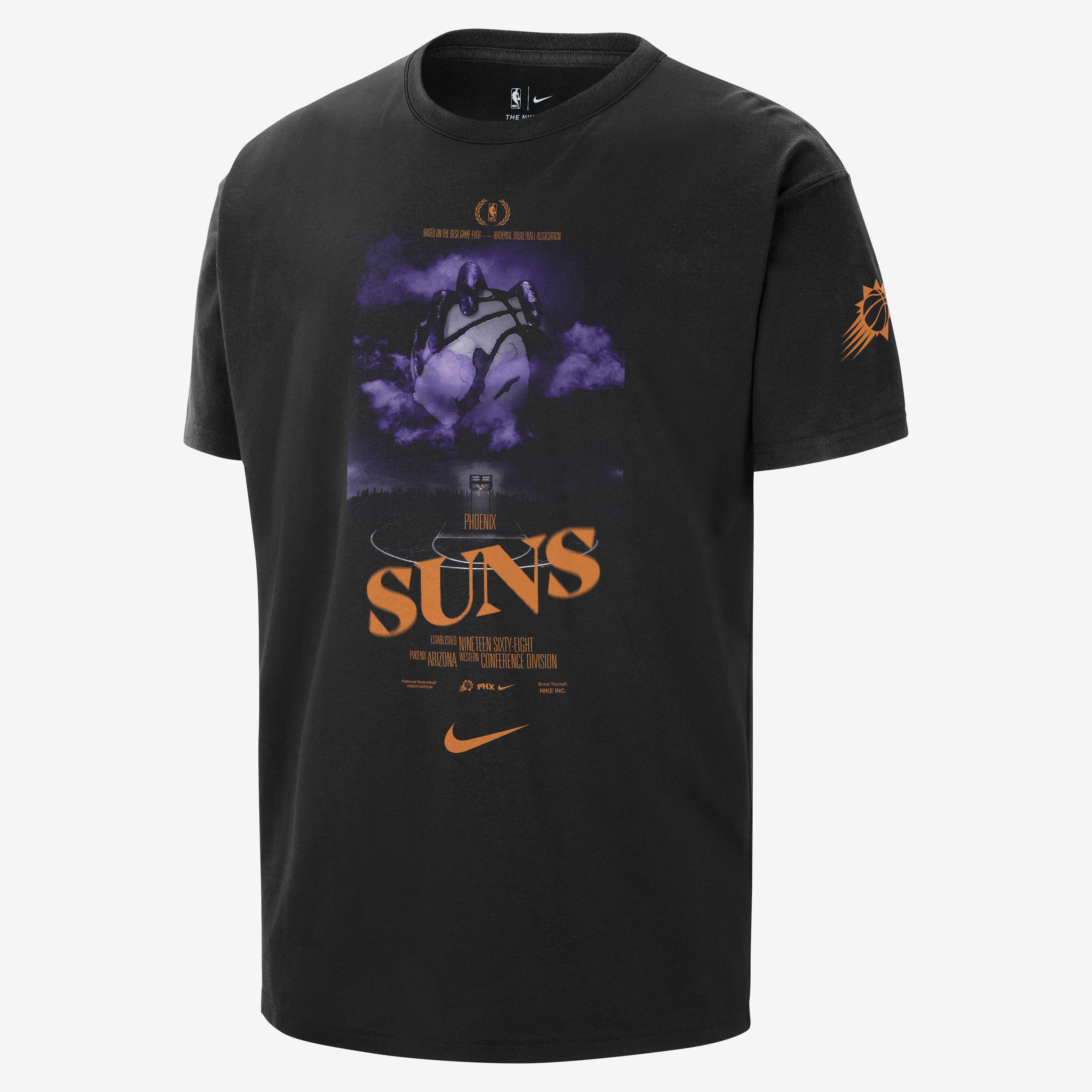 Buy Phoenix Suns Courtside Men's Nike NBA T-Shirt - Black | Nike UAE ...