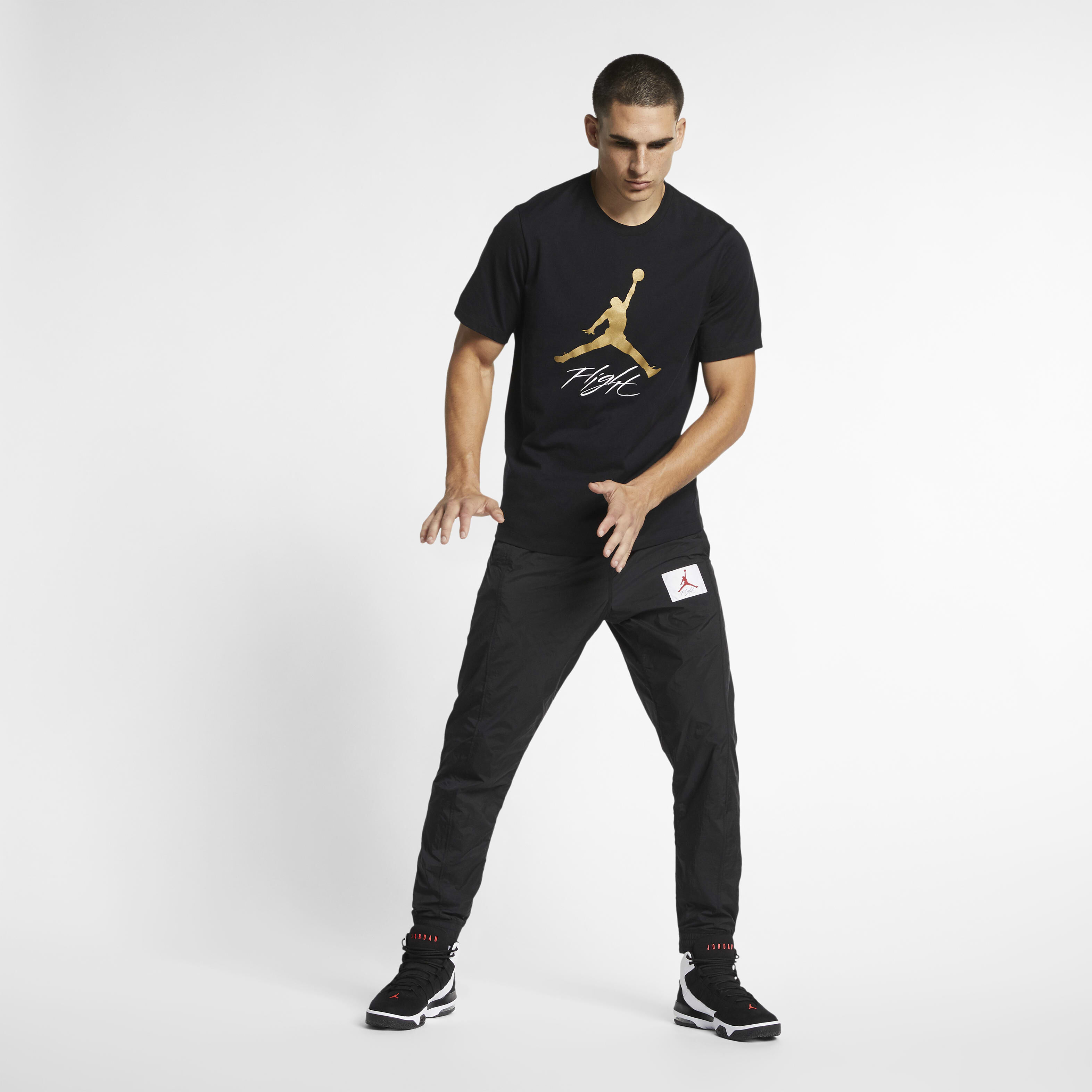Buy Jordan Jumpman Flight Men's T-Shirt - Black/Metallic Gold | Nike ...