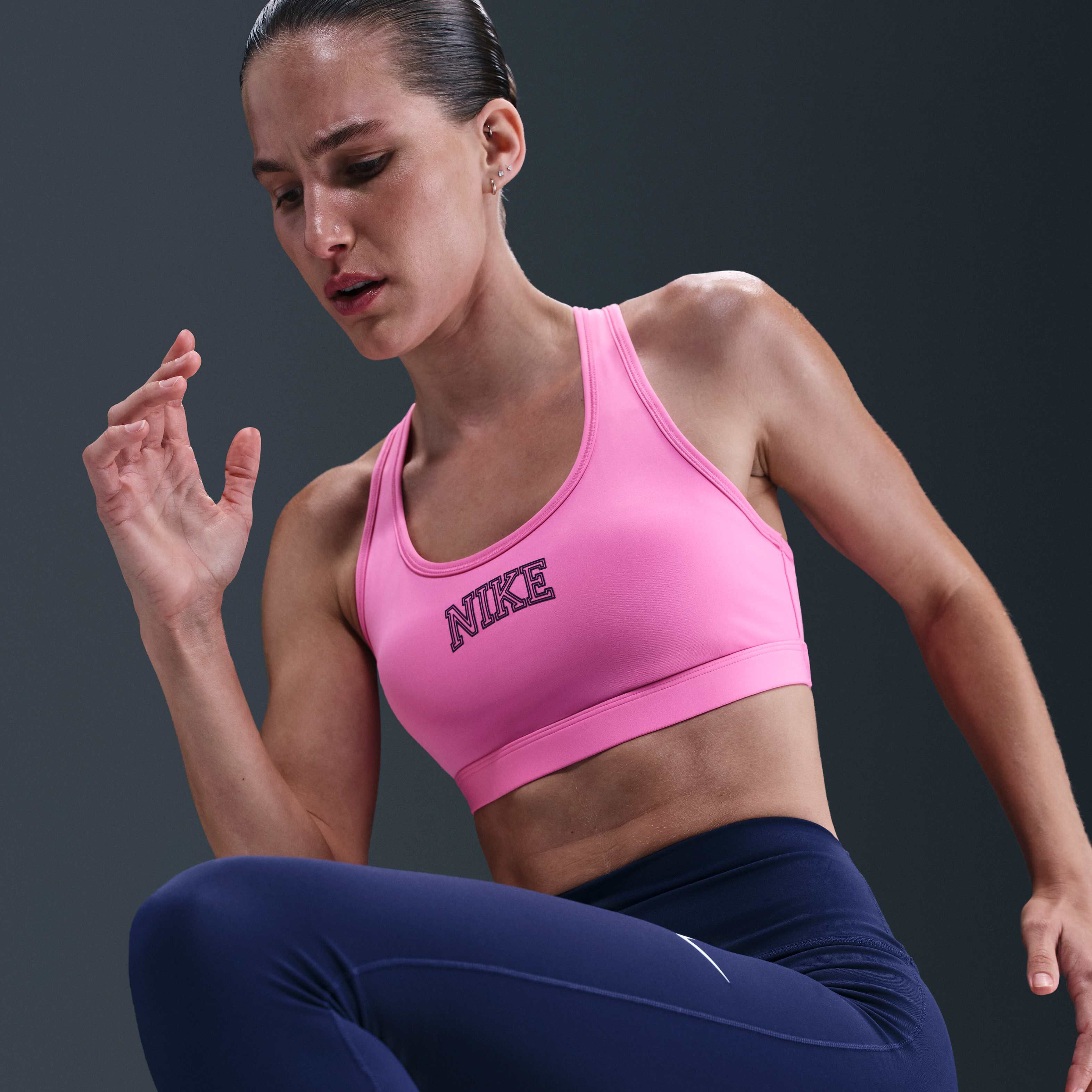 Buy Nike Swoosh Medium-Support Women's Padded Sports Bra - Playful Pink ...