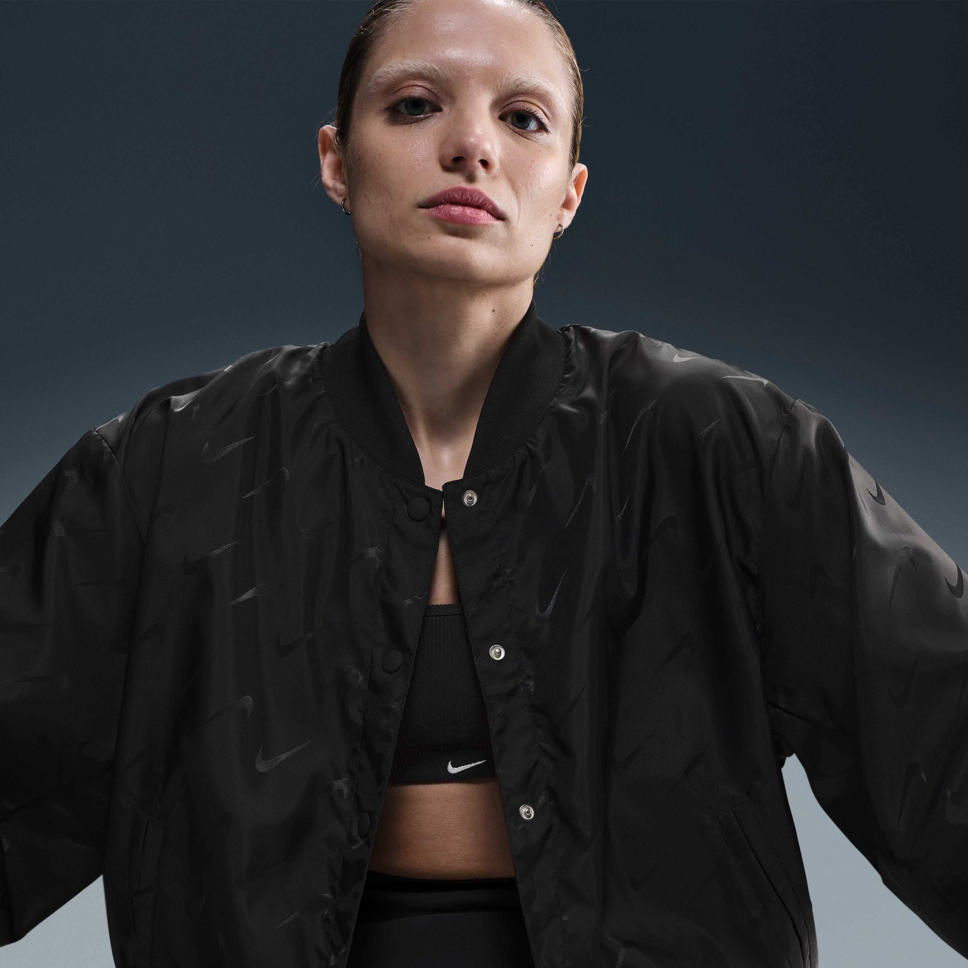 Buy Nike Sportswear Destroyer Women's Oversized Monogram Jacket - Black ...