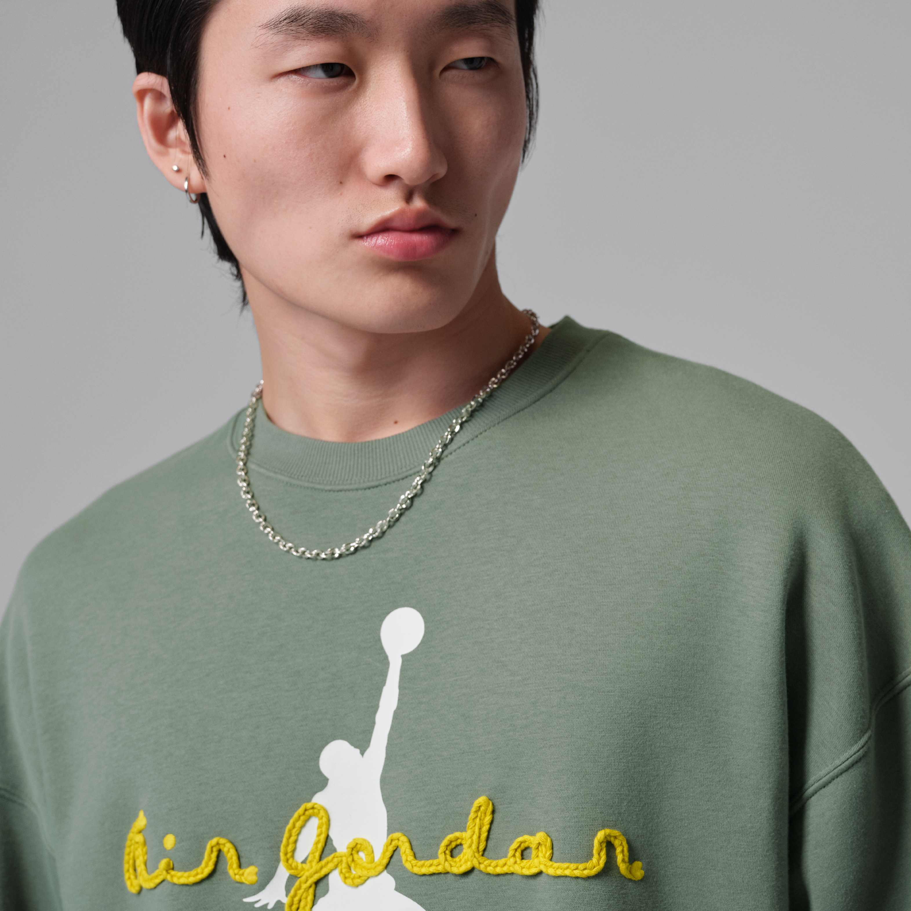 Buy Jordan Brooklyn Men's Fleece Crew-Neck Sweatshirt - Vintage Lichen ...