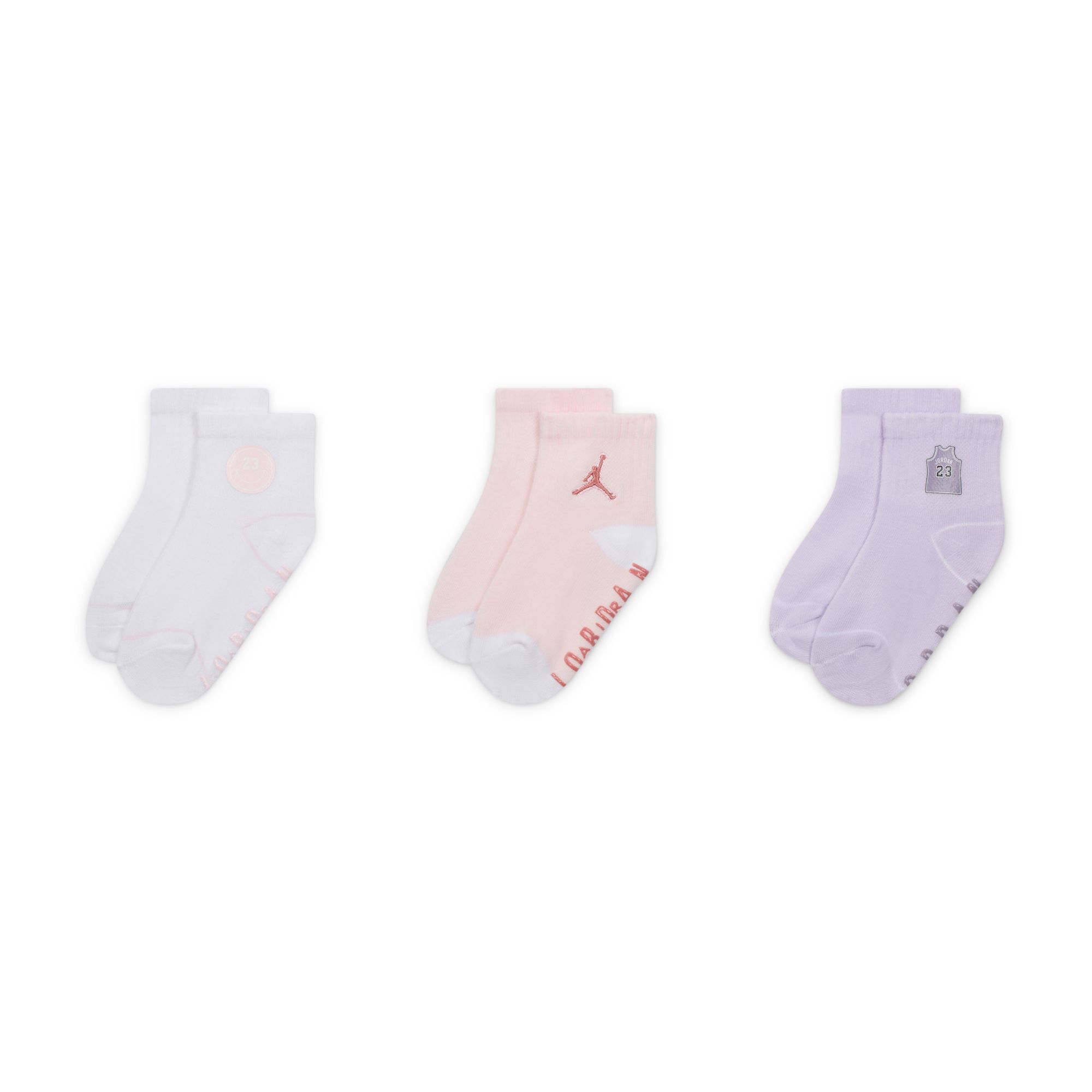 Buy Jordan Icon Patches Baby (0-9M) Gripper Socks (3 Pairs) - Pink Wash ...