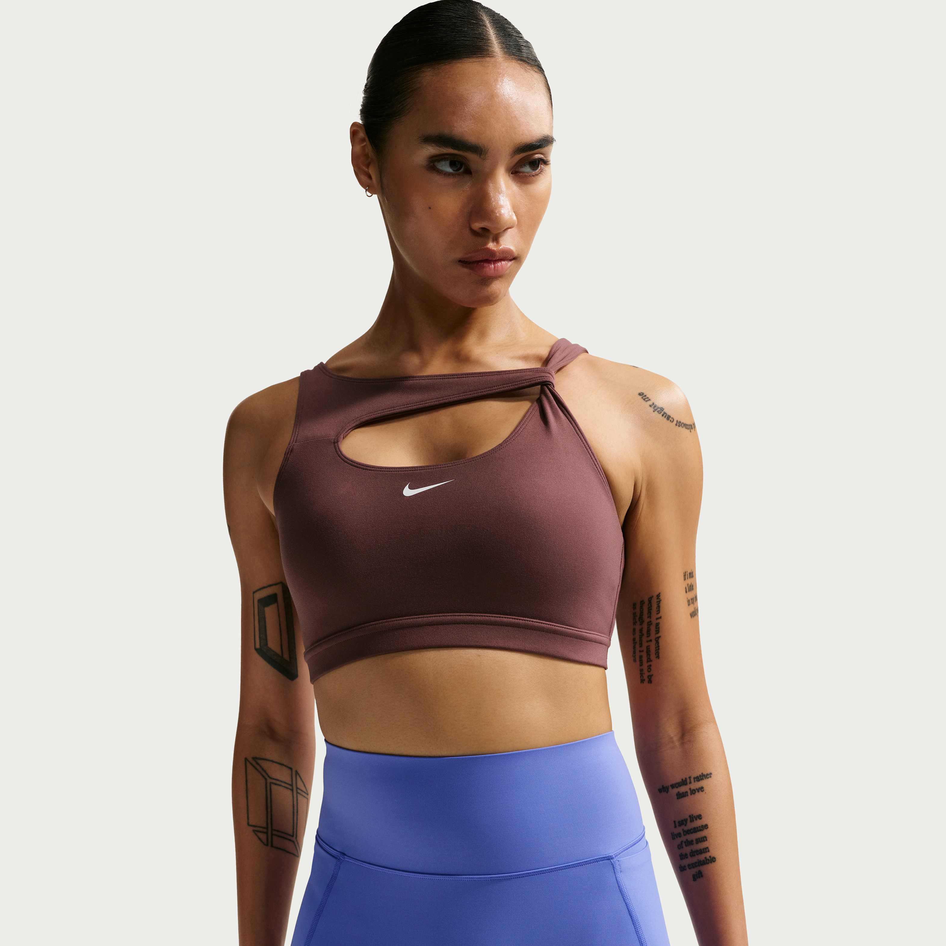 Buy Nike One Women's Medium-Support Padded Sports Bra - Tattoo/White ...