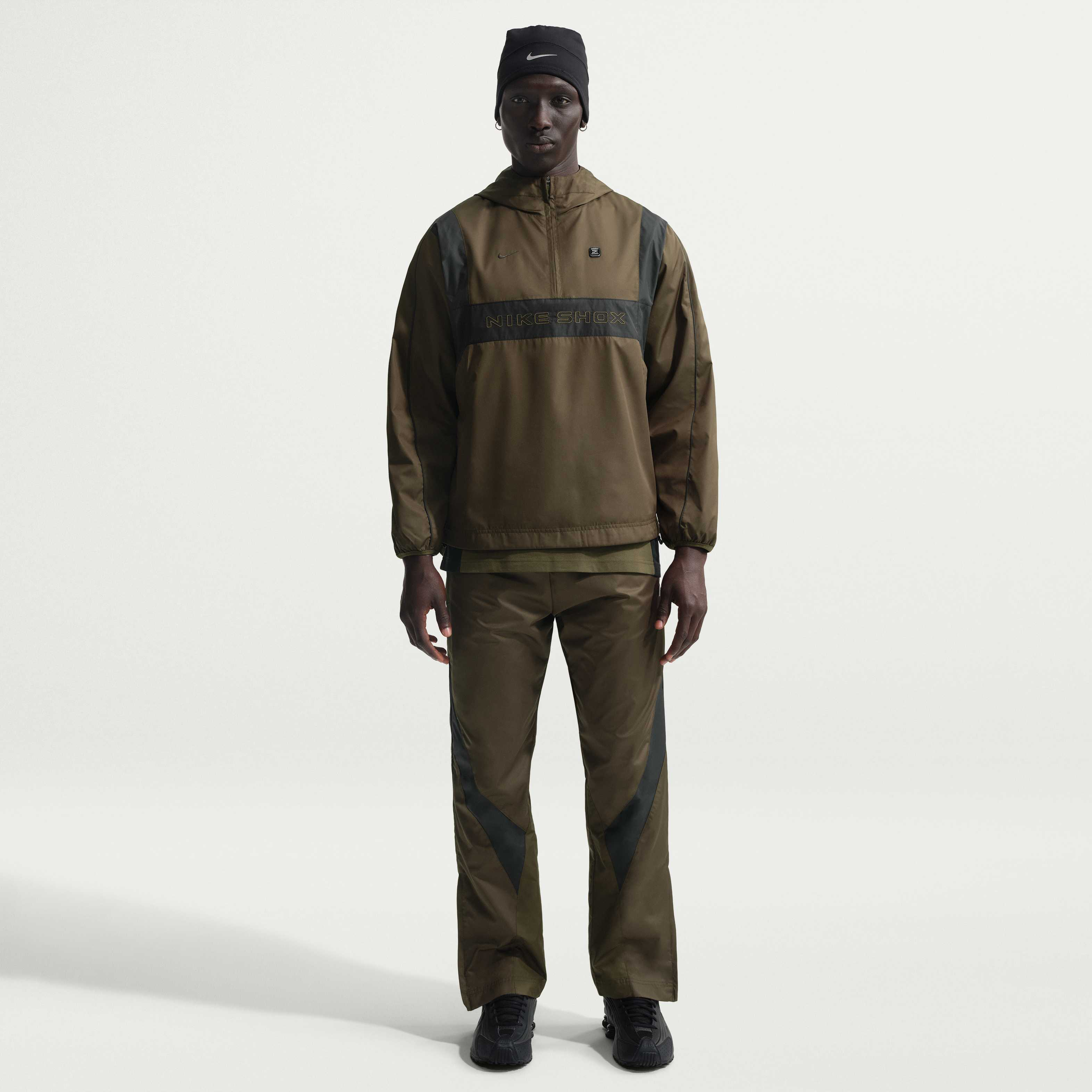 Buy Nike Sportswear Shox Men's Woven Half-Zip Jacket - Dark Hazel/Black ...