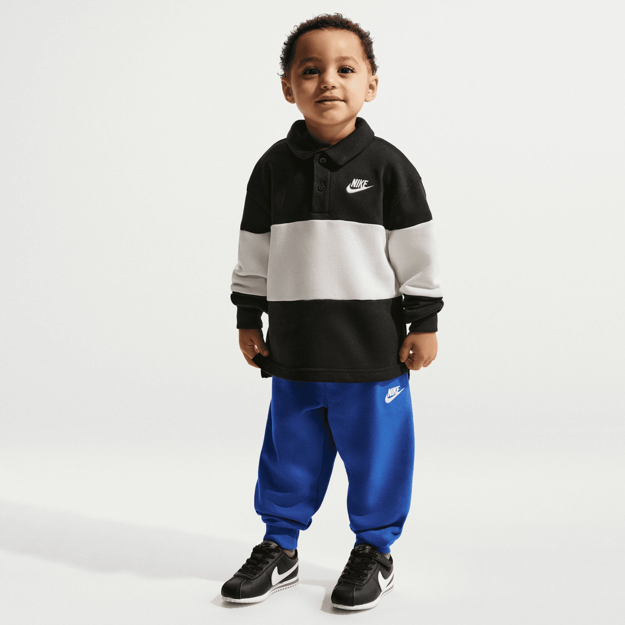 Buy Nike Club Toddler French Terry Long-Sleeve Rugby Polo - Black ...