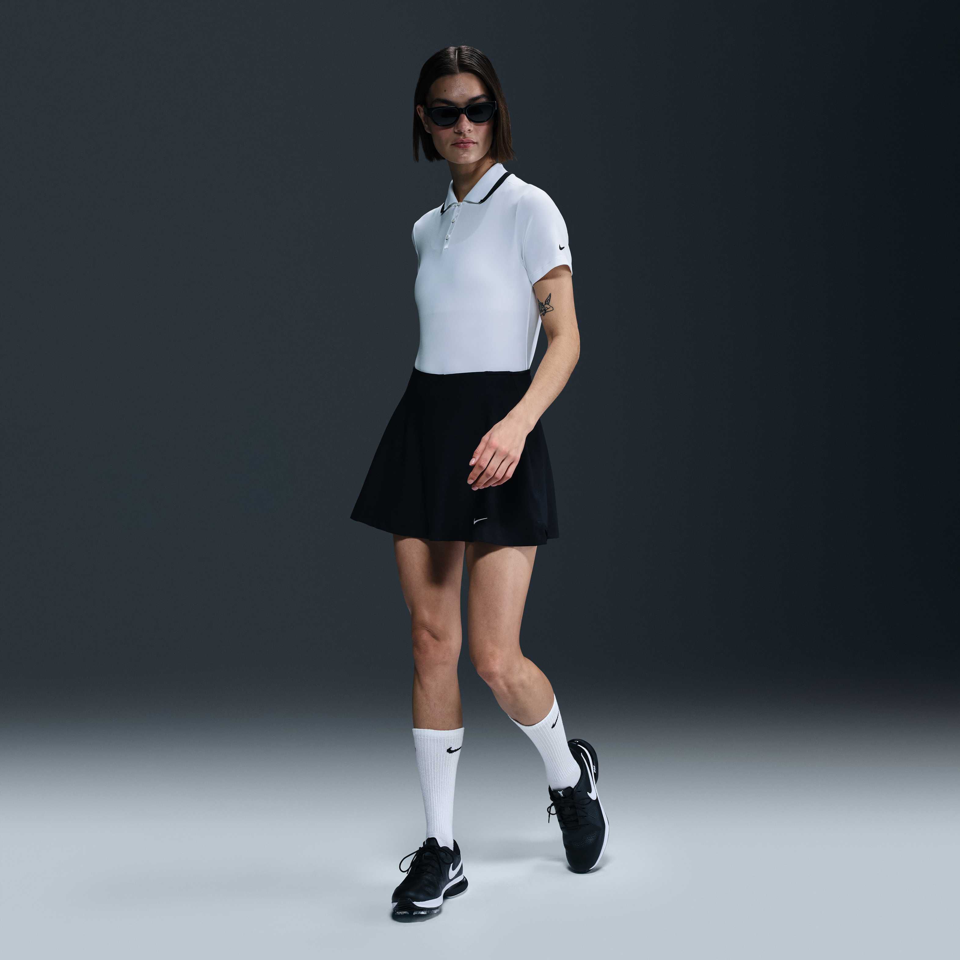 Buy Nike Tour Women's Dri-FIT Short-Sleeve Golf Polo - White/Black ...