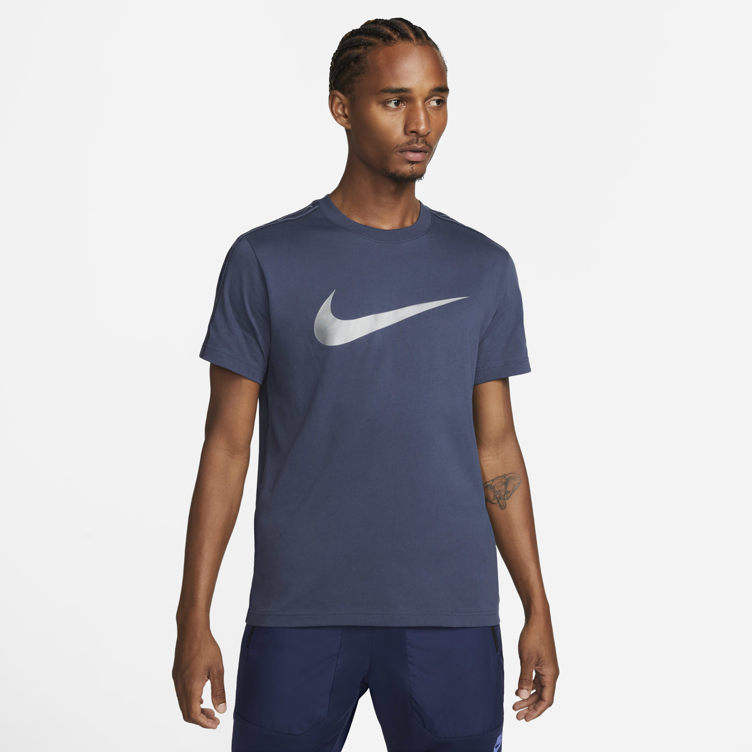 Buy Nike Sportswear Repeat Men's T-Shirt - Thunder Blue/Metallic Cool ...