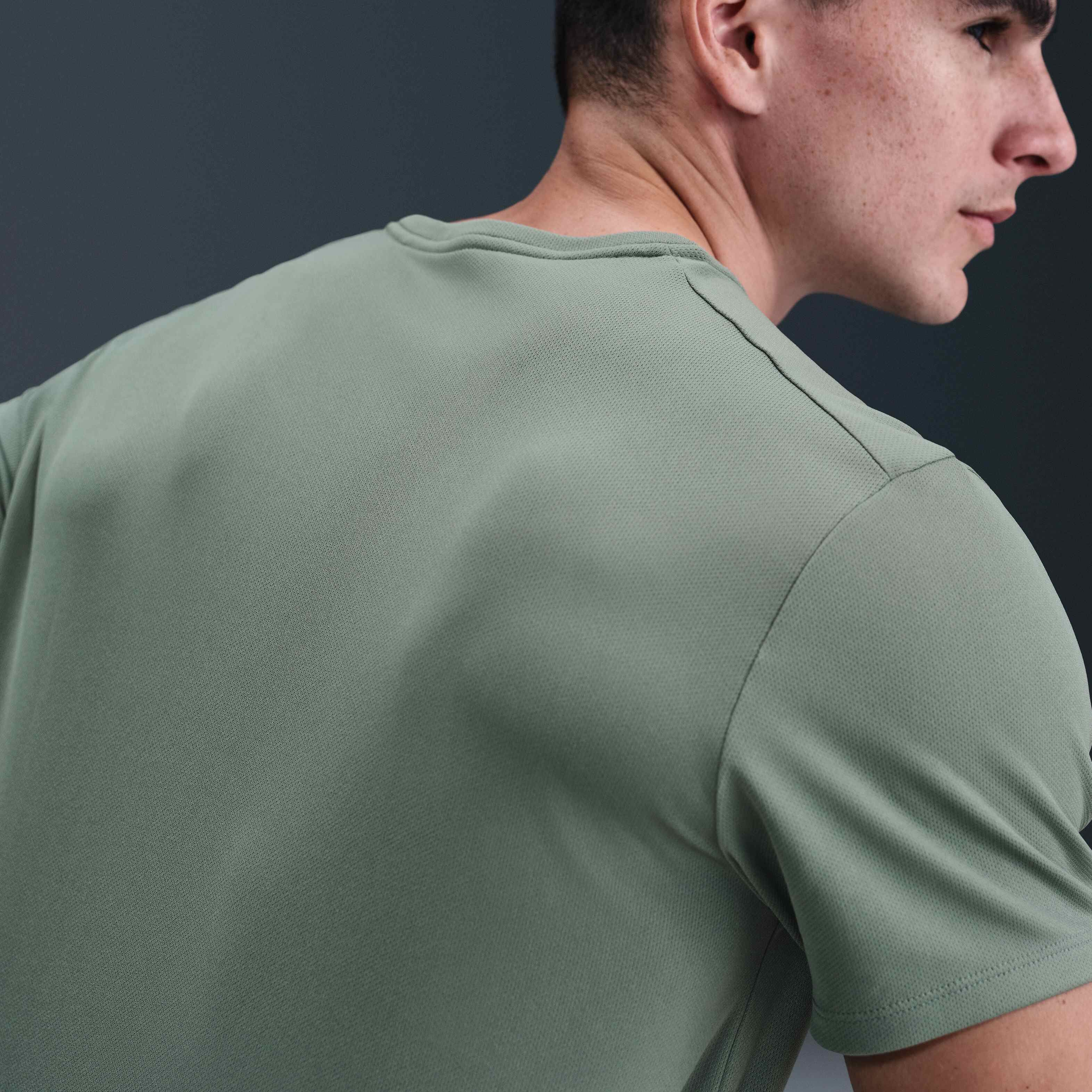 Buy Nike Miler Men's Dri-FIT UV Short-Sleeve Running Top - Clay Green ...