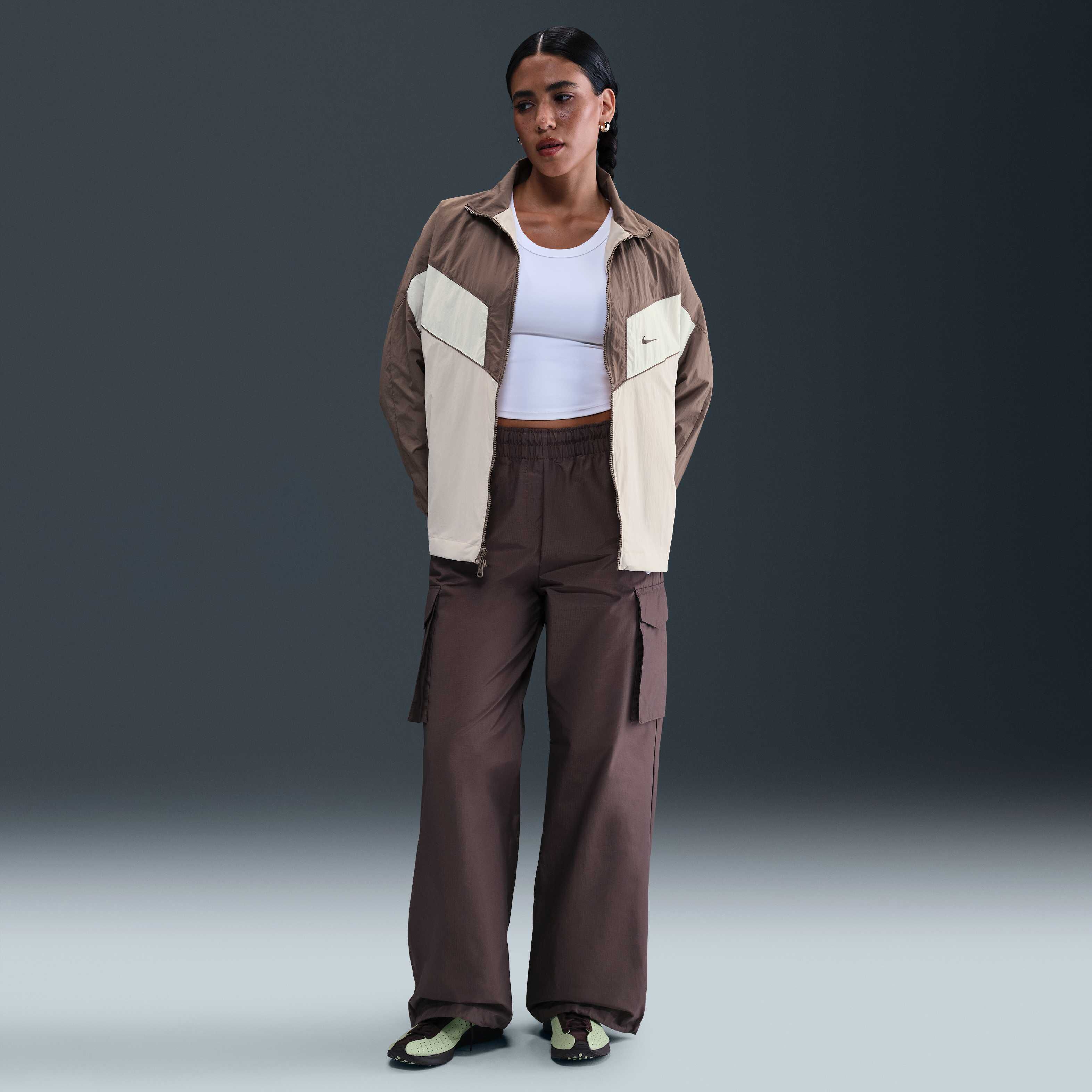 Buy Nike Sportswear Women's Woven Jacket - Mink Brown/Light Orewood ...