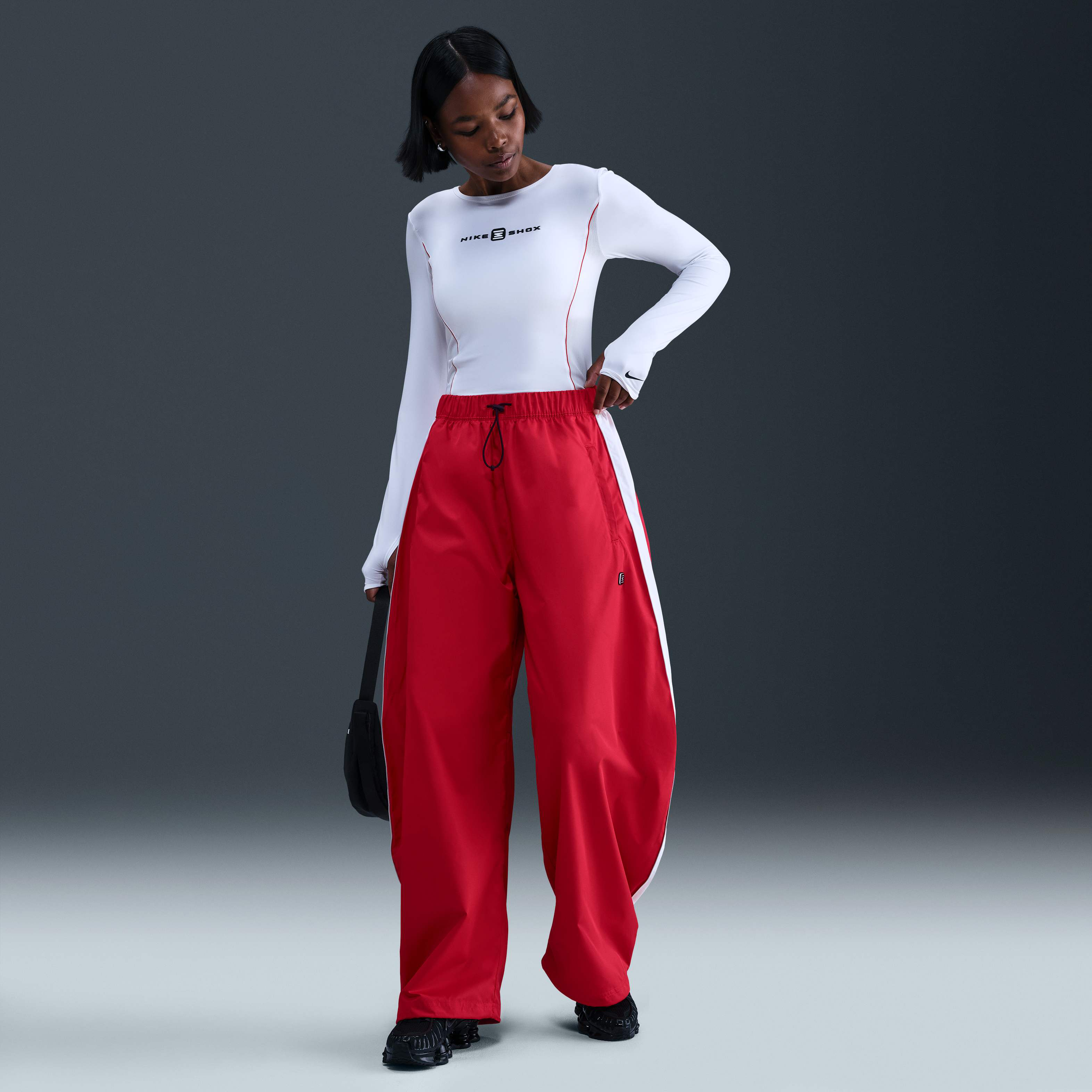 Buy Nike Sportswear Shox Women's Woven Trousers - University Red/White ...