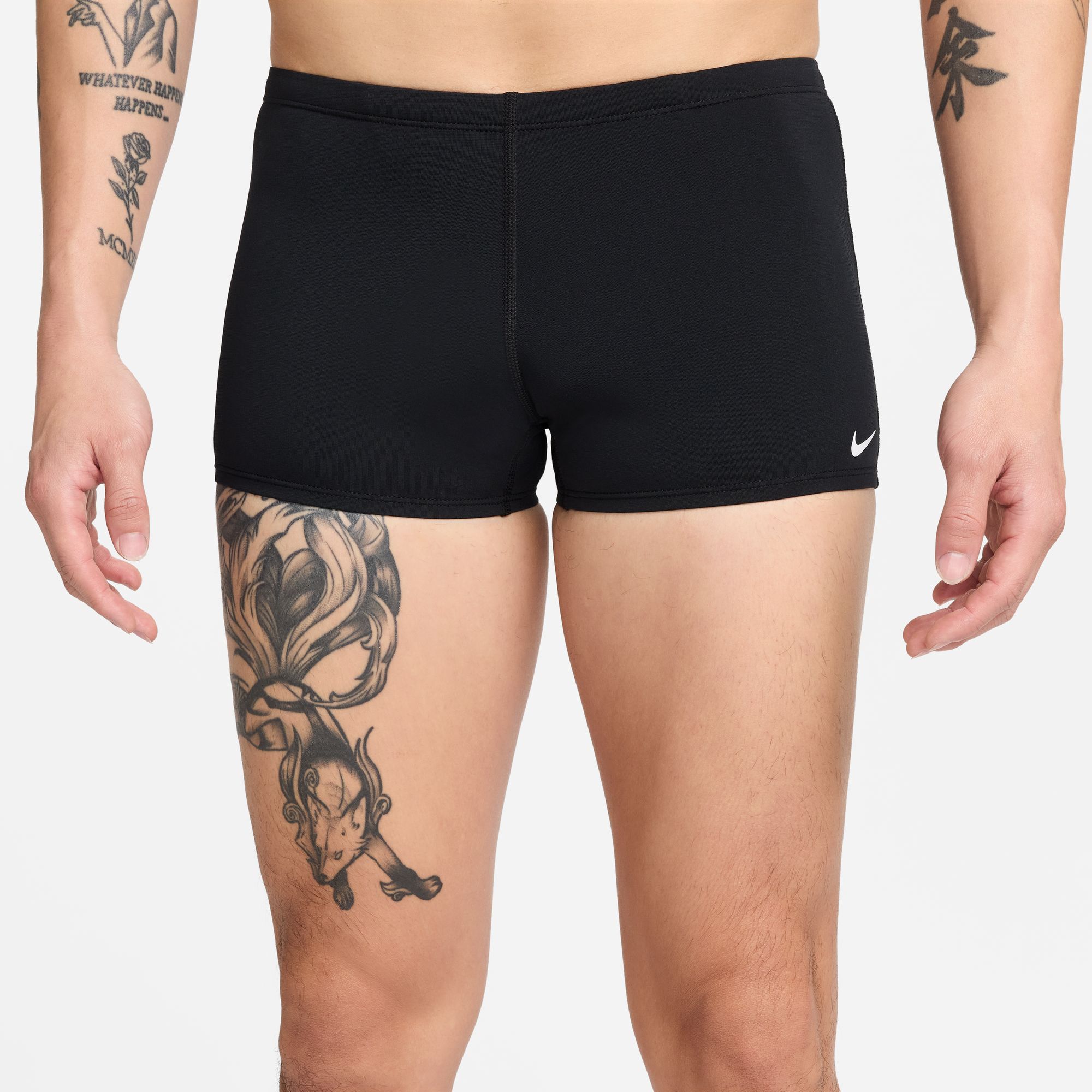 Buy Nike Poly Solid Men's Square-Leg Swim Briefs - Black/Black/White ...